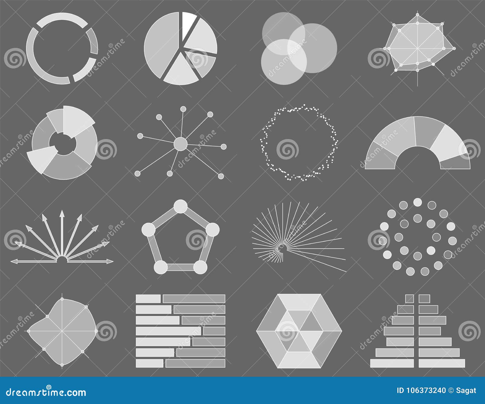 Business Chart Collection. Set of Graphs. Data Visualization. Stock ...