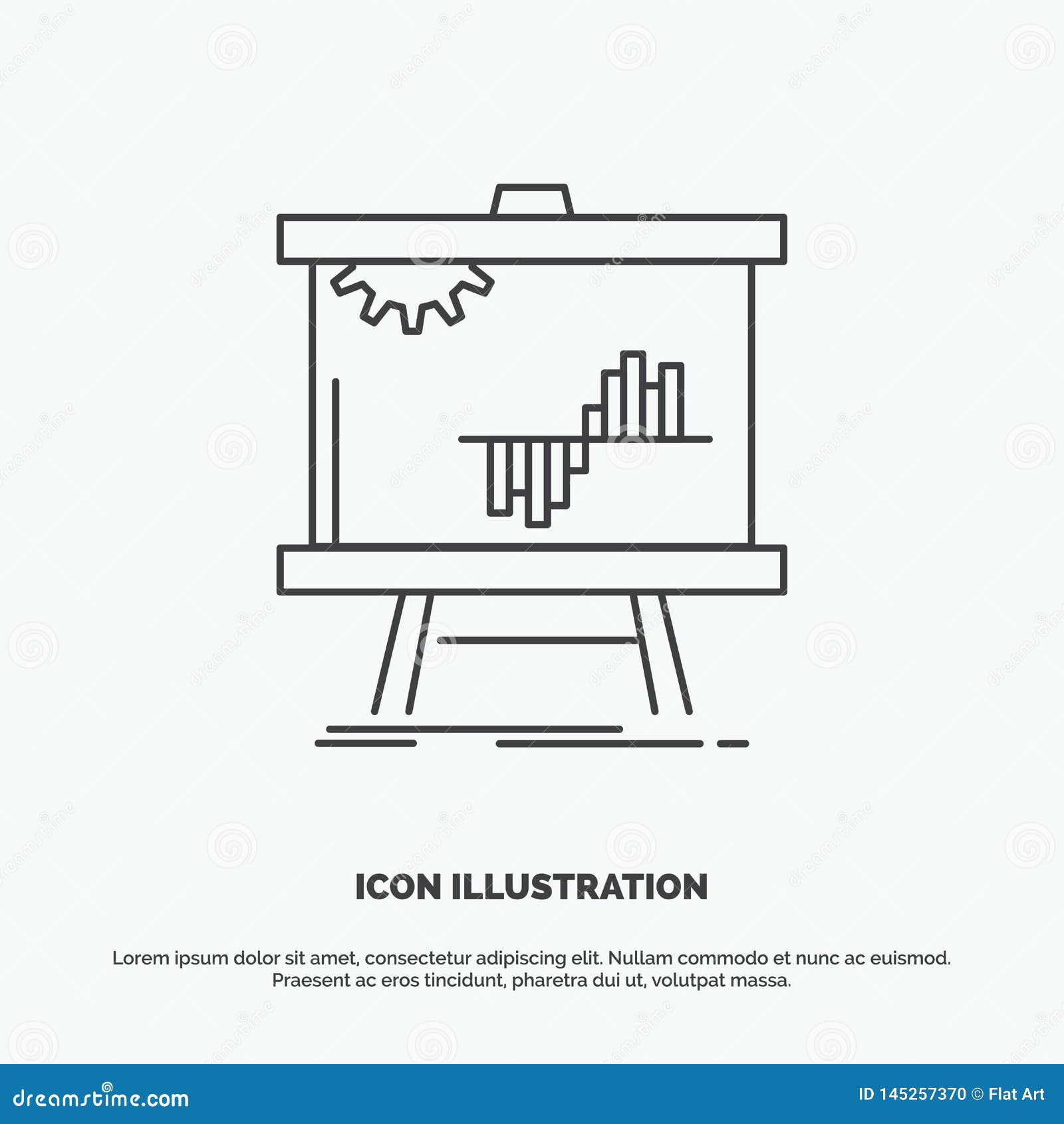 Business, Chart, Data, Graph, Stats Icon. Line Vector Gray Symbol for ...