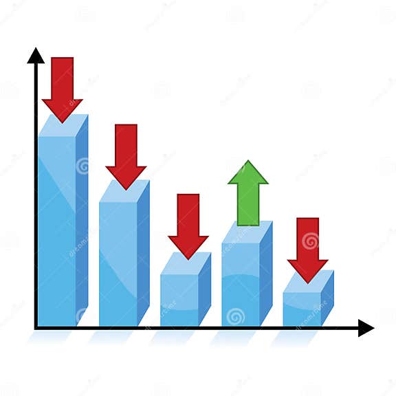 Business Chart with Downward Trend Stock Illustration - Illustration of ...
