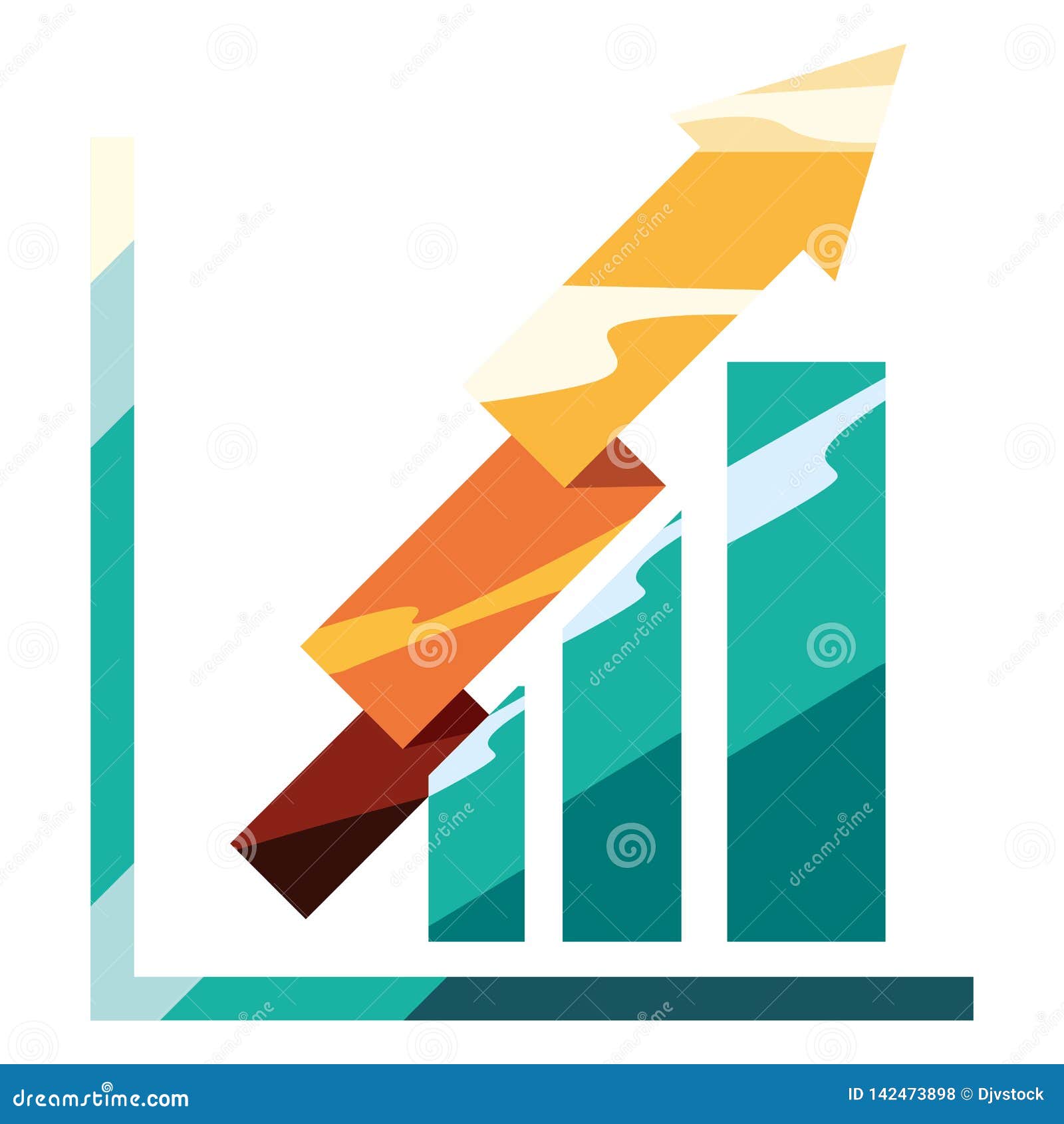 Business Chart Gold Arrow Profit Stock Vector - Illustration of ...