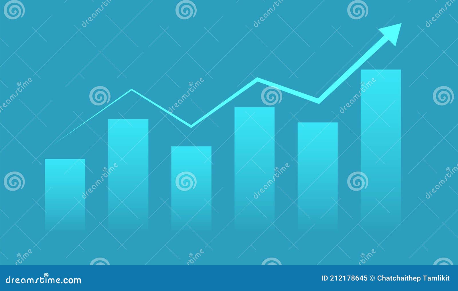 Business Chart and Graph Growing Up. Business Success Concept. Vector ...