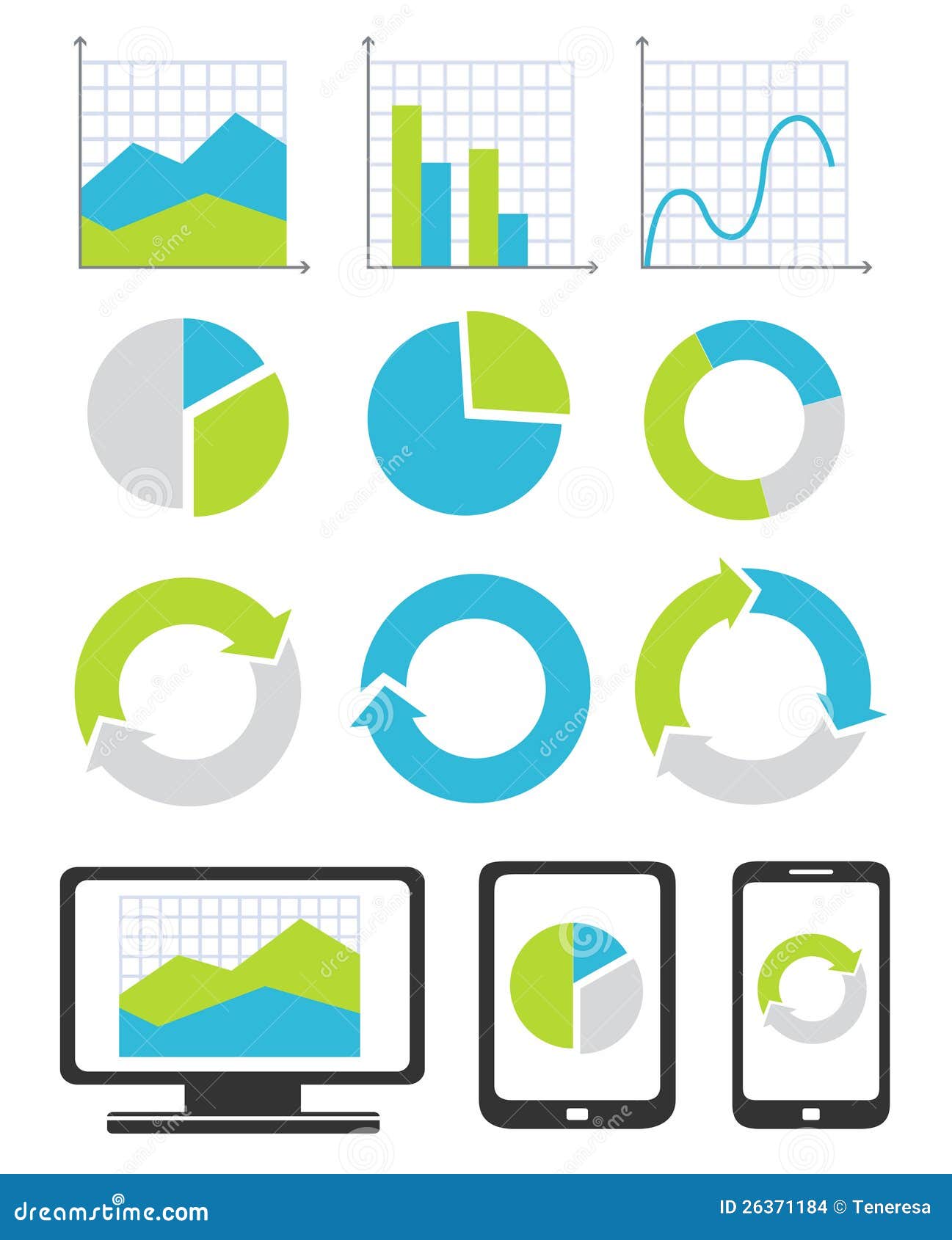 Business Chart and Graph Icons Stock Vector - Illustration of financial ...