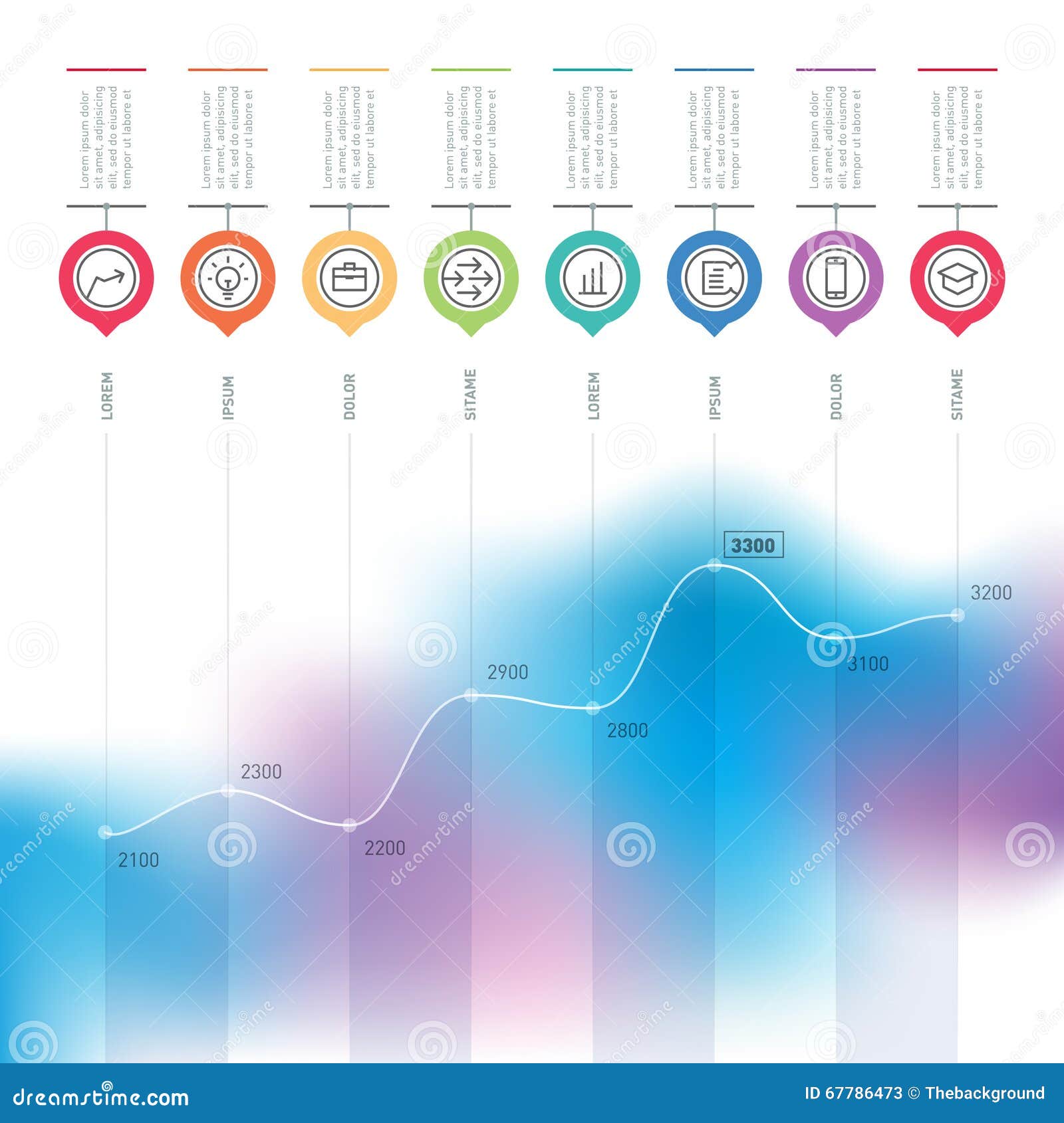 Business Chart Graph of Increase. Vector Infographics with Education ...