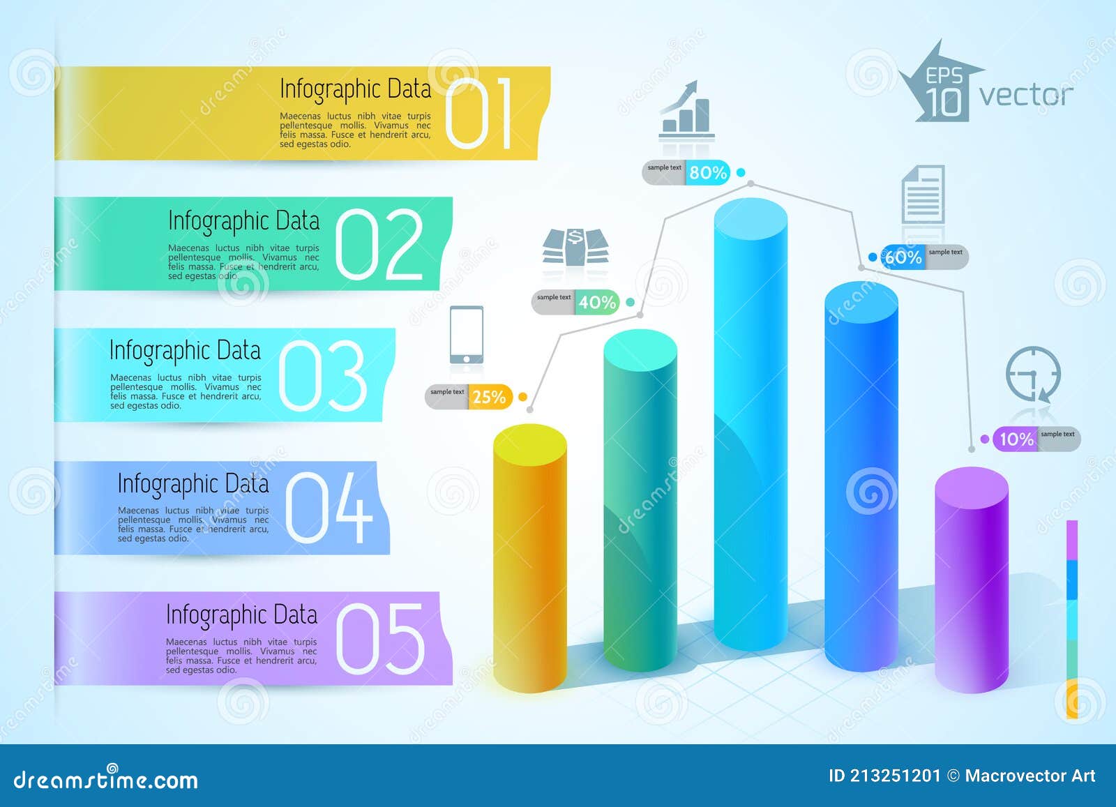 Business Chart and Graph Infographics Stock Vector - Illustration of ...
