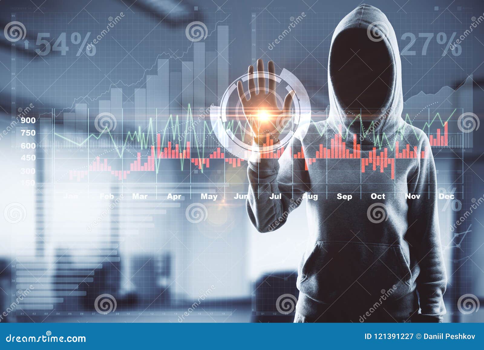 Business chart and hacker stock image. Image of marketing - 121391227