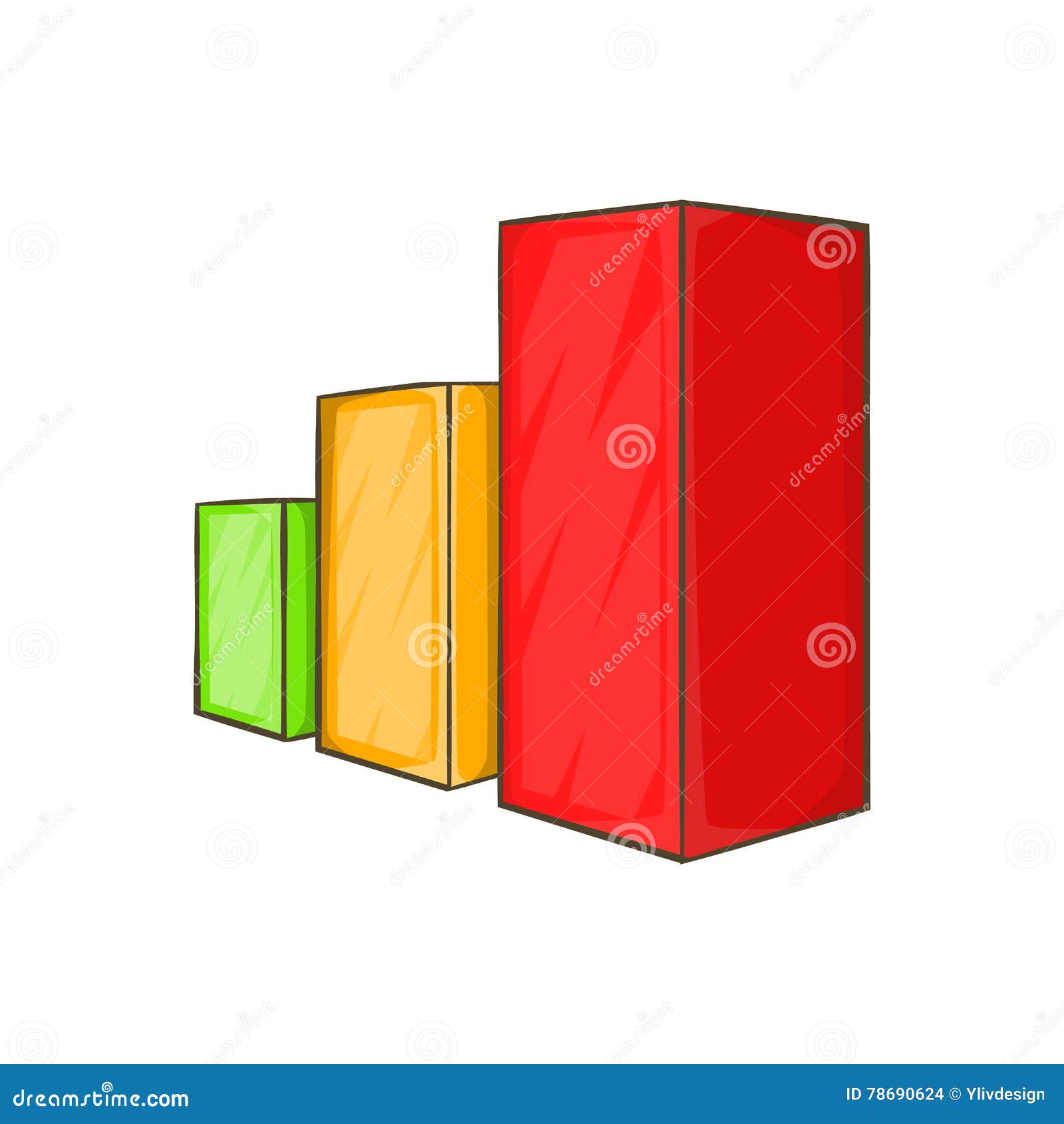 Business Chart Icon, Cartoon Style Stock Vector - Illustration of ...