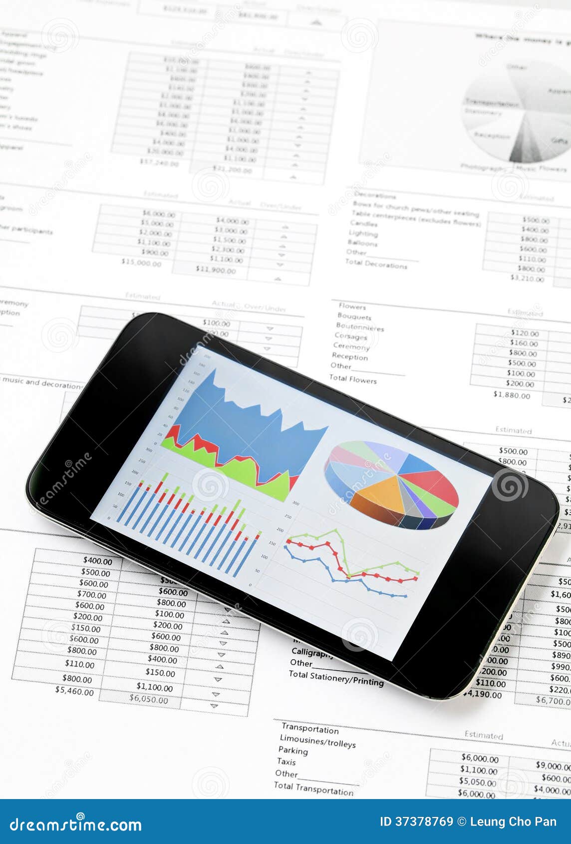 Business Chart on Mobile Phone Stock Image - Image of digital, global ...