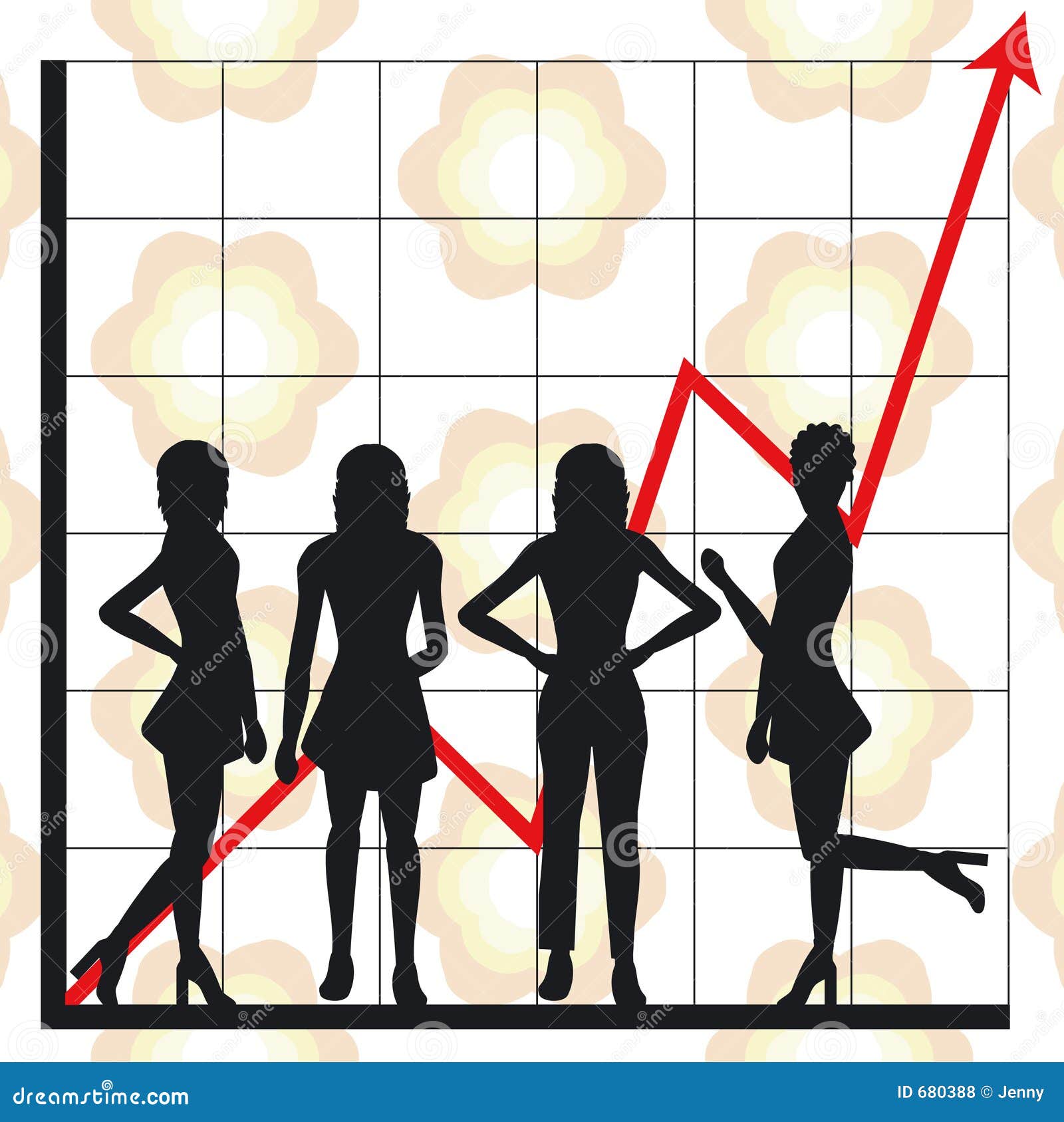 Business chart and people stock vector. Illustration of digital - 680388