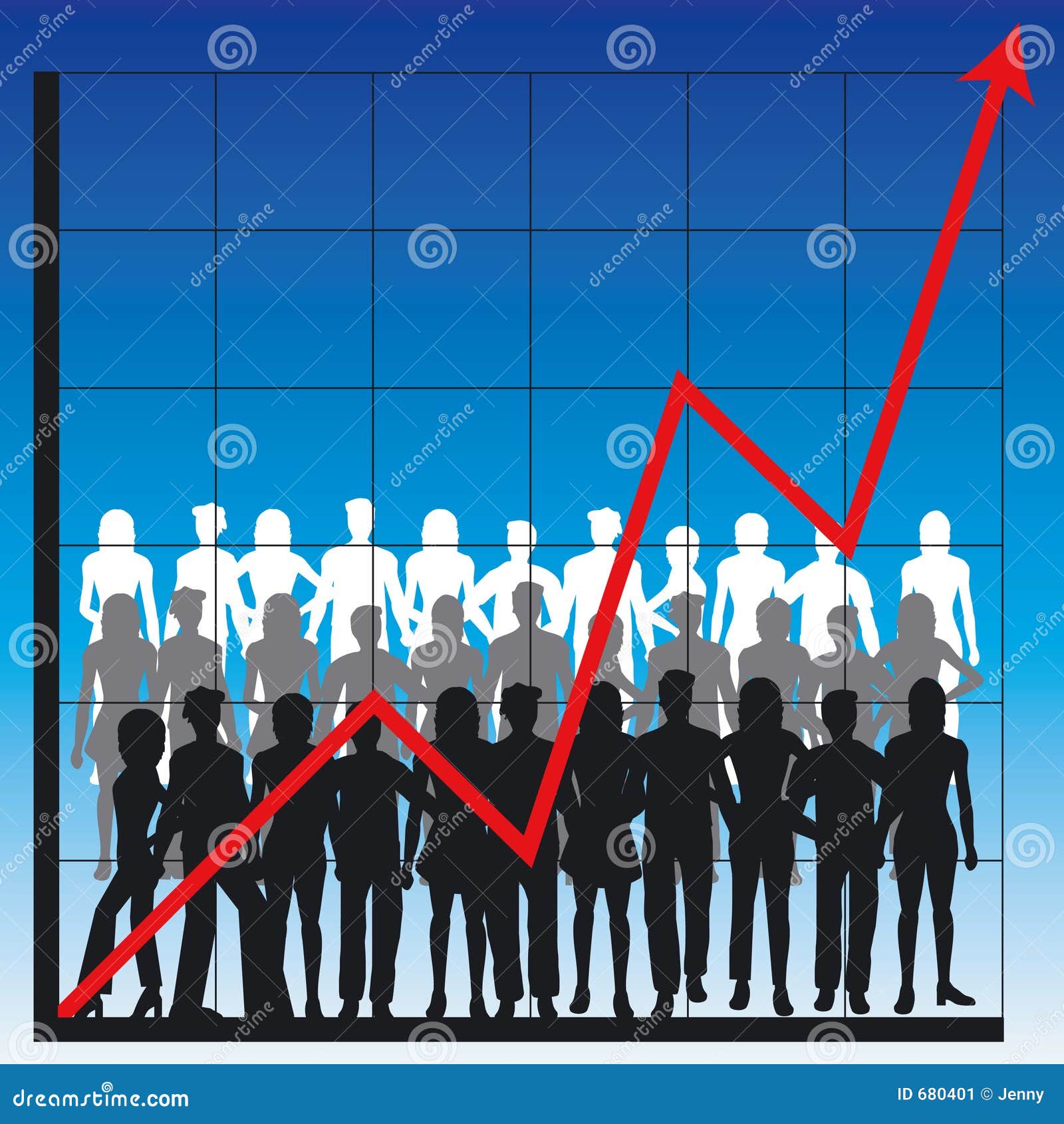 Business chart and people stock vector. Illustration of clip - 680401