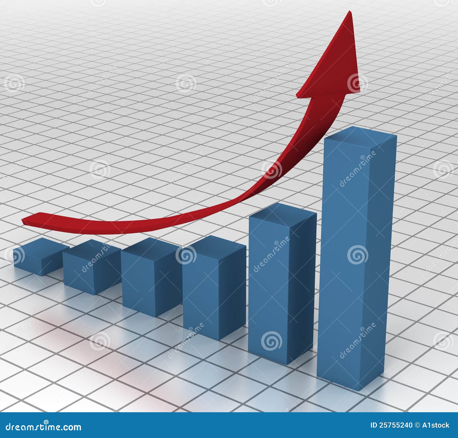 Business Chart on the Rise stock illustration. Illustration of blue ...