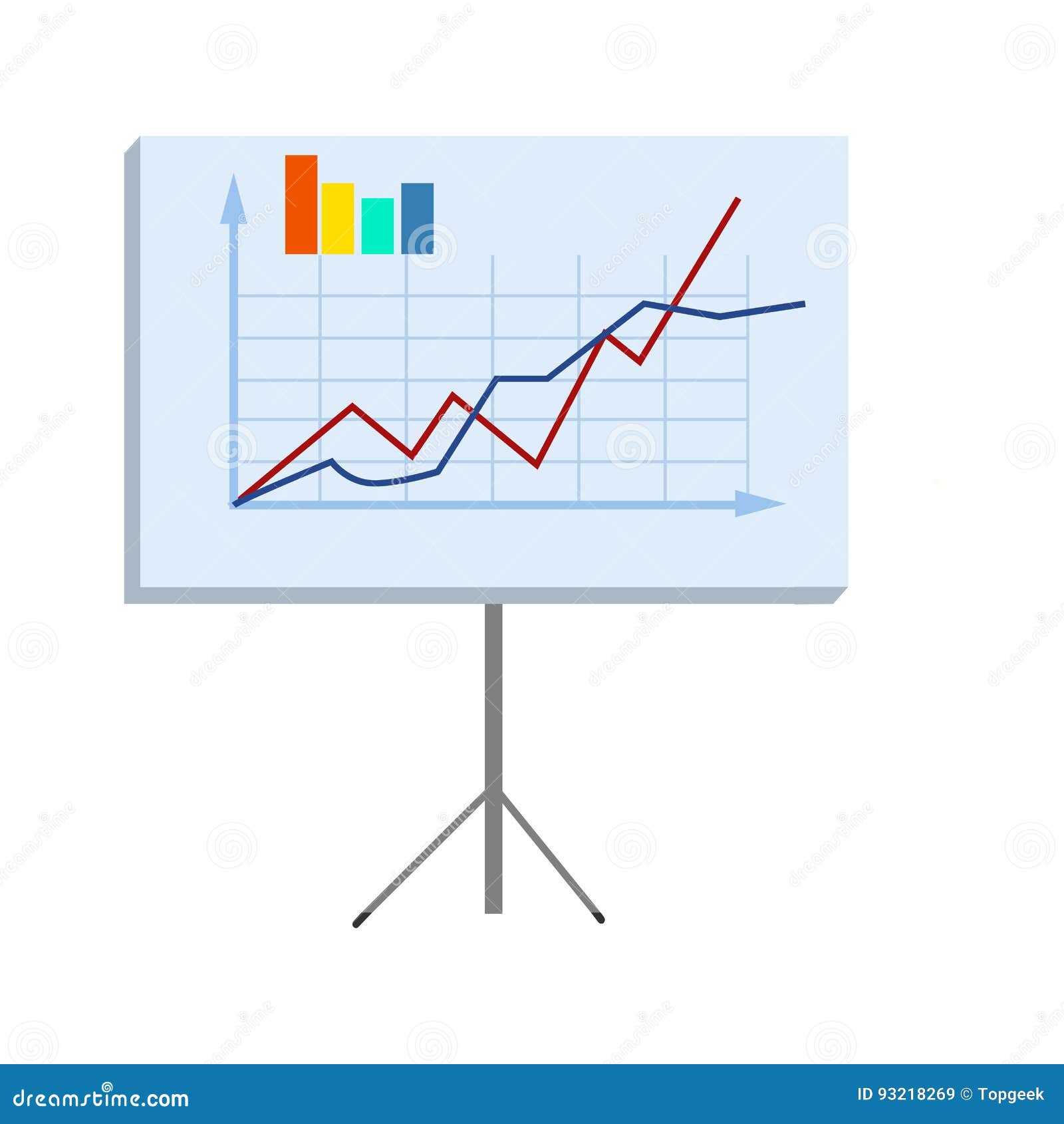 Business Chart on Stand Isolated Illustration Stock Vector ...