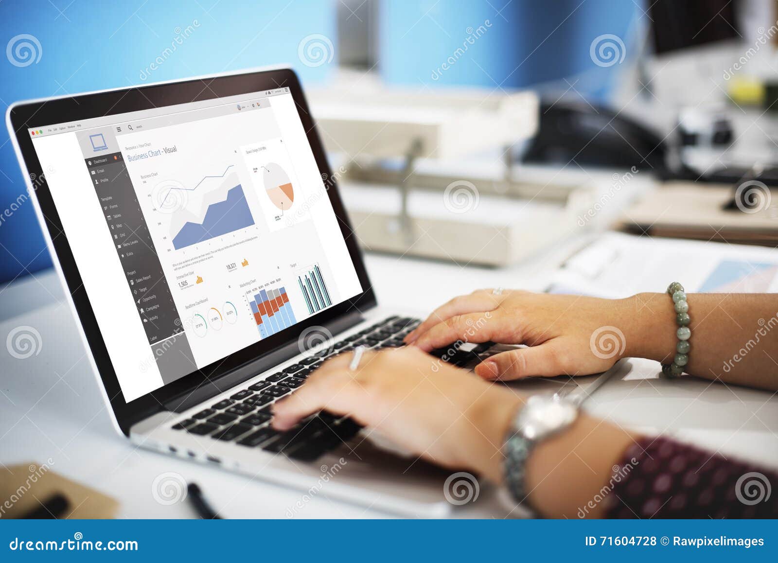 Business Chart Visual Graphics Report Concept Stock Photo - Image of ...