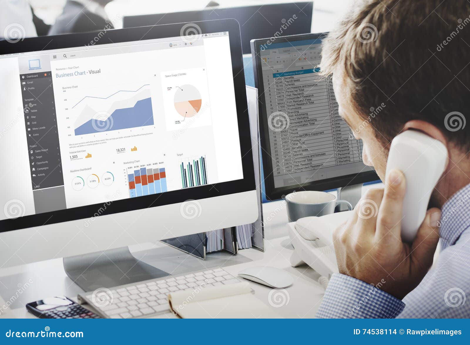 Business Chart Visual Graphics Report Concept Stock Photo - Image of ...