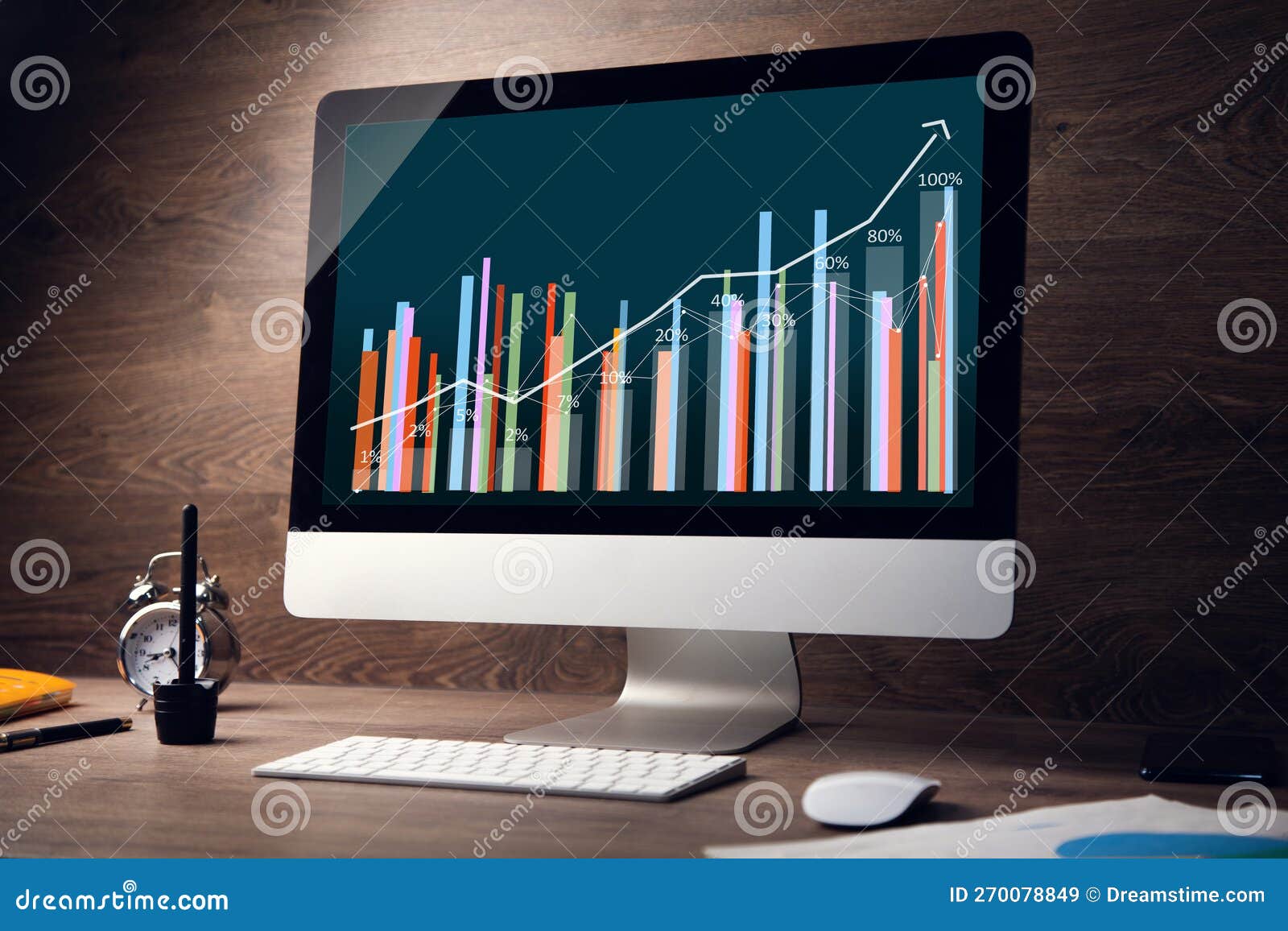 Business Chart Visual Graphics Report Concept Stock Image - Image of ...