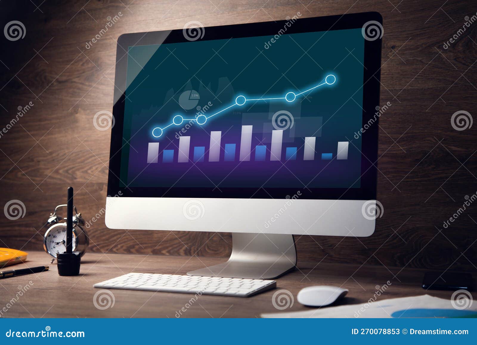 Business Chart Visual Graphics Report Concept Stock Image - Image of ...