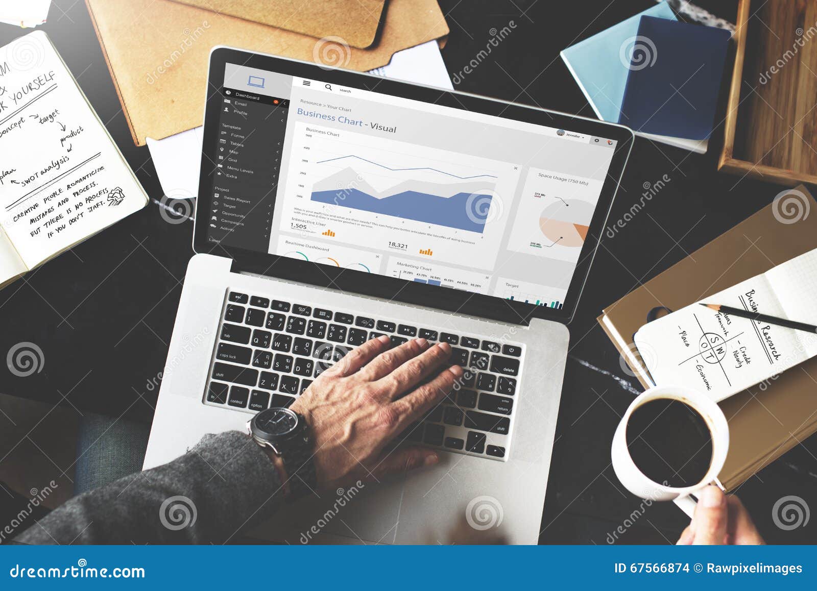 Business Chart Working Laptop Analysis Internet Concept Stock Photo ...