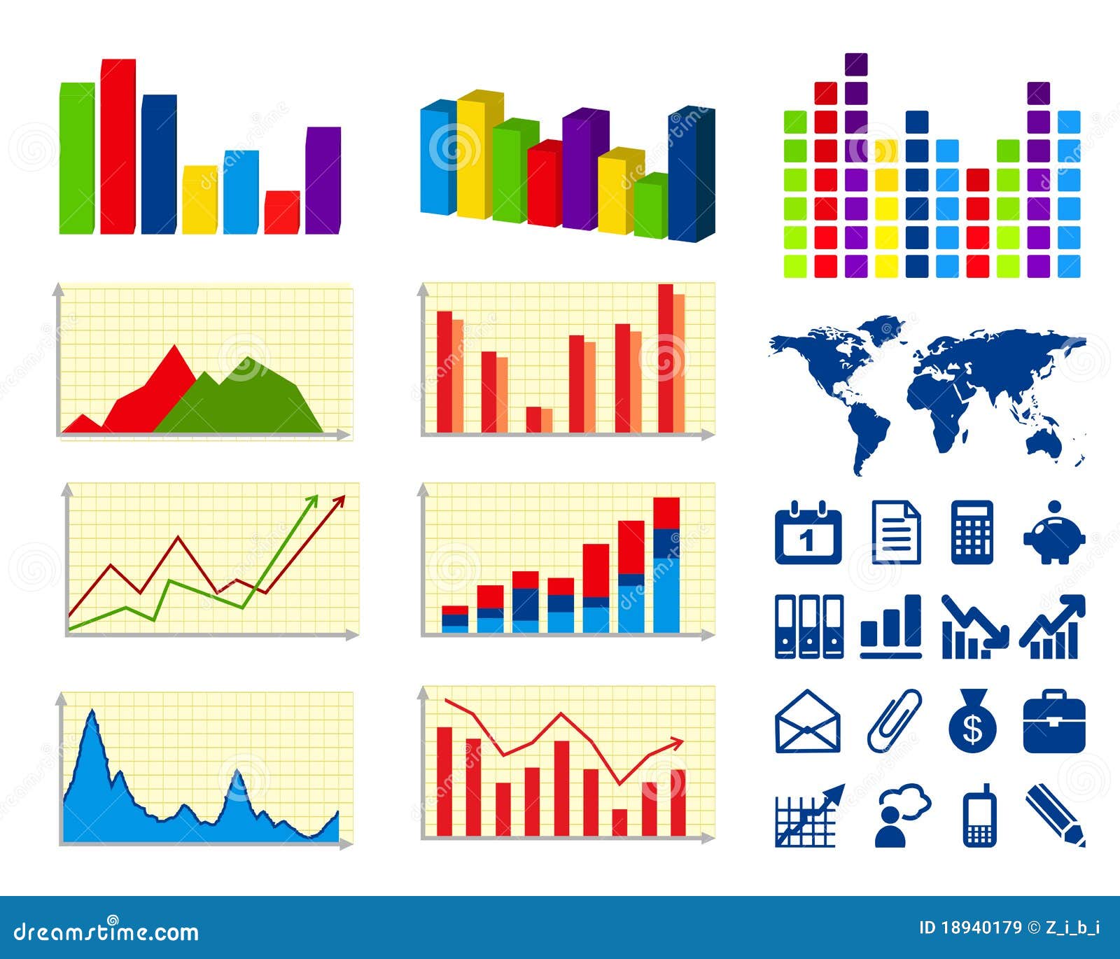 Business charts stock vector. Illustration of market - 18940179