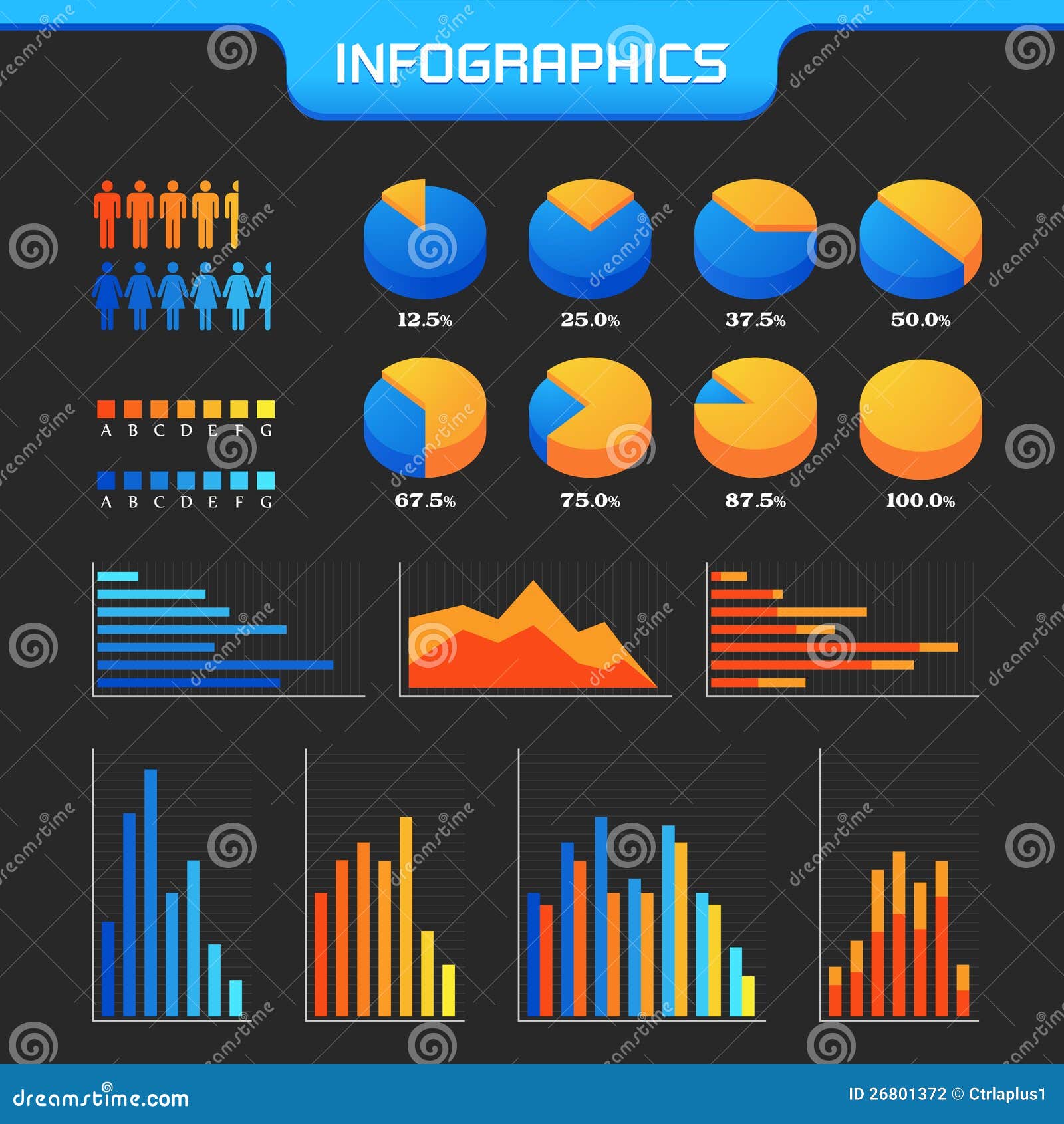 Business charts info graph stock vector. Illustration of report - 26801372
