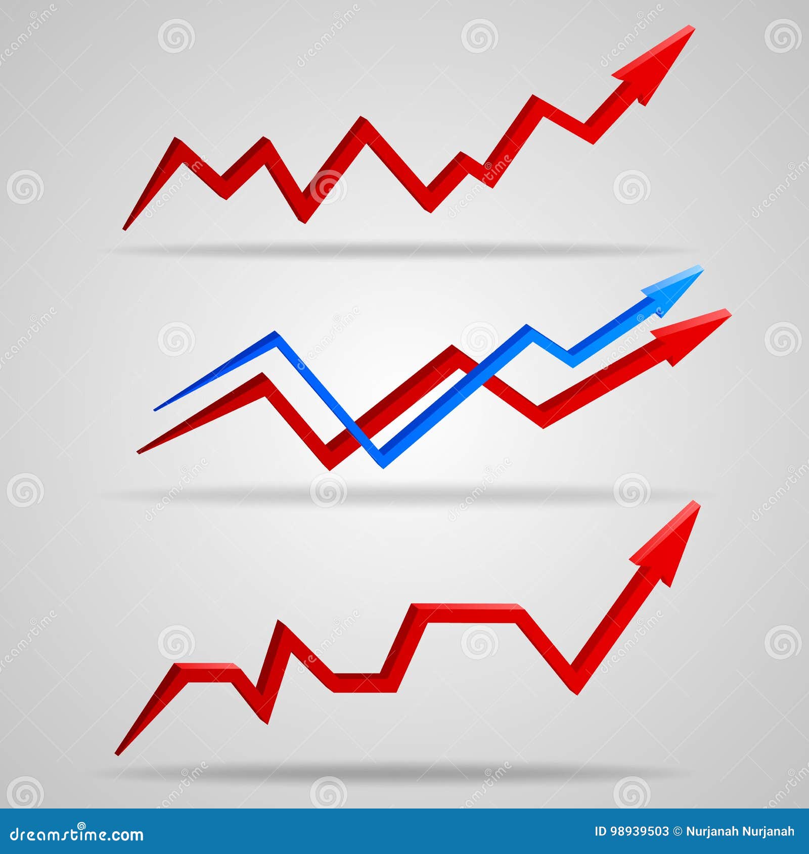 Business charts red arrow stock vector. Illustration of financial ...