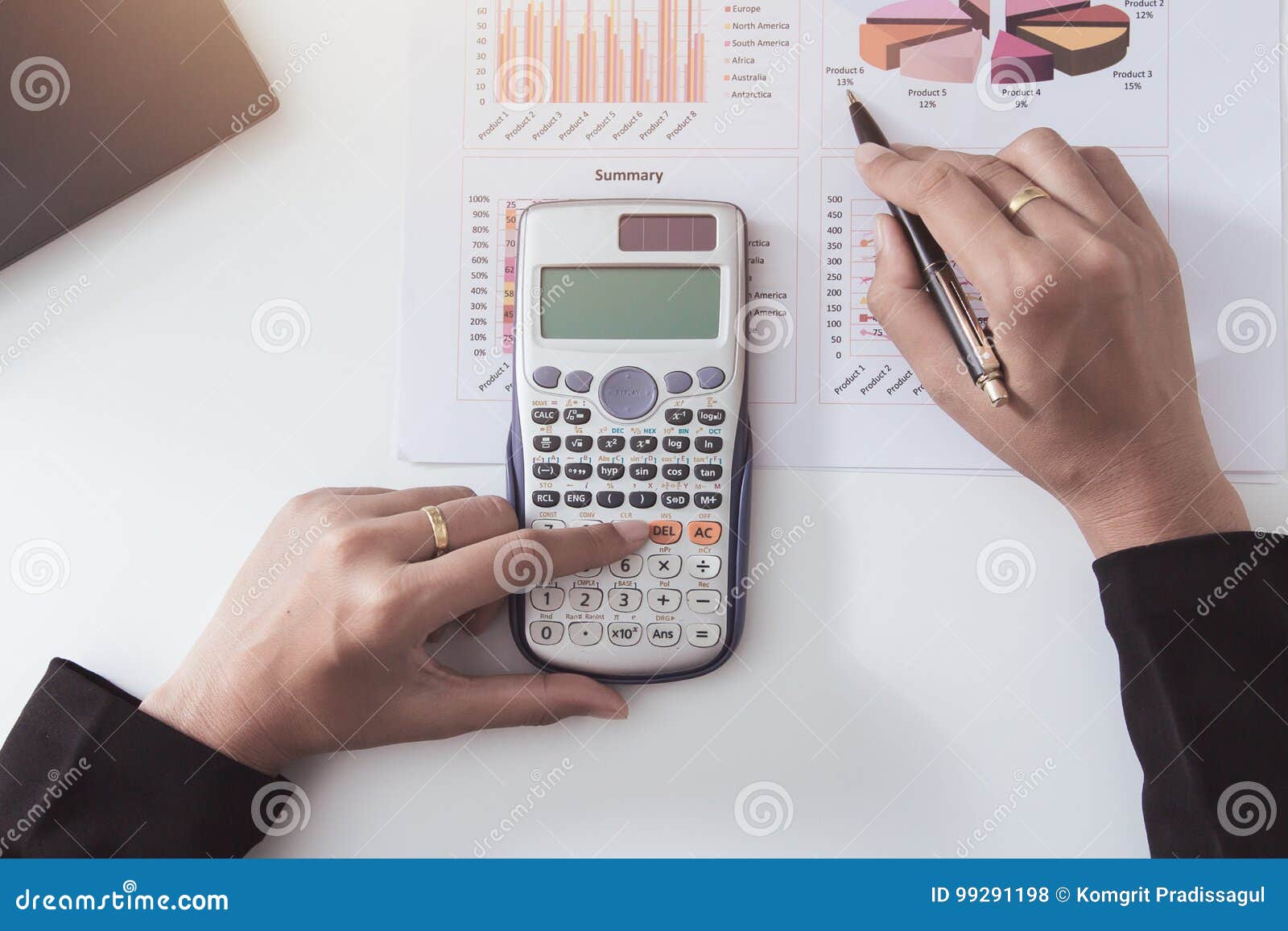 Business Checking Documents on Office Table with Calculator. Stock ...