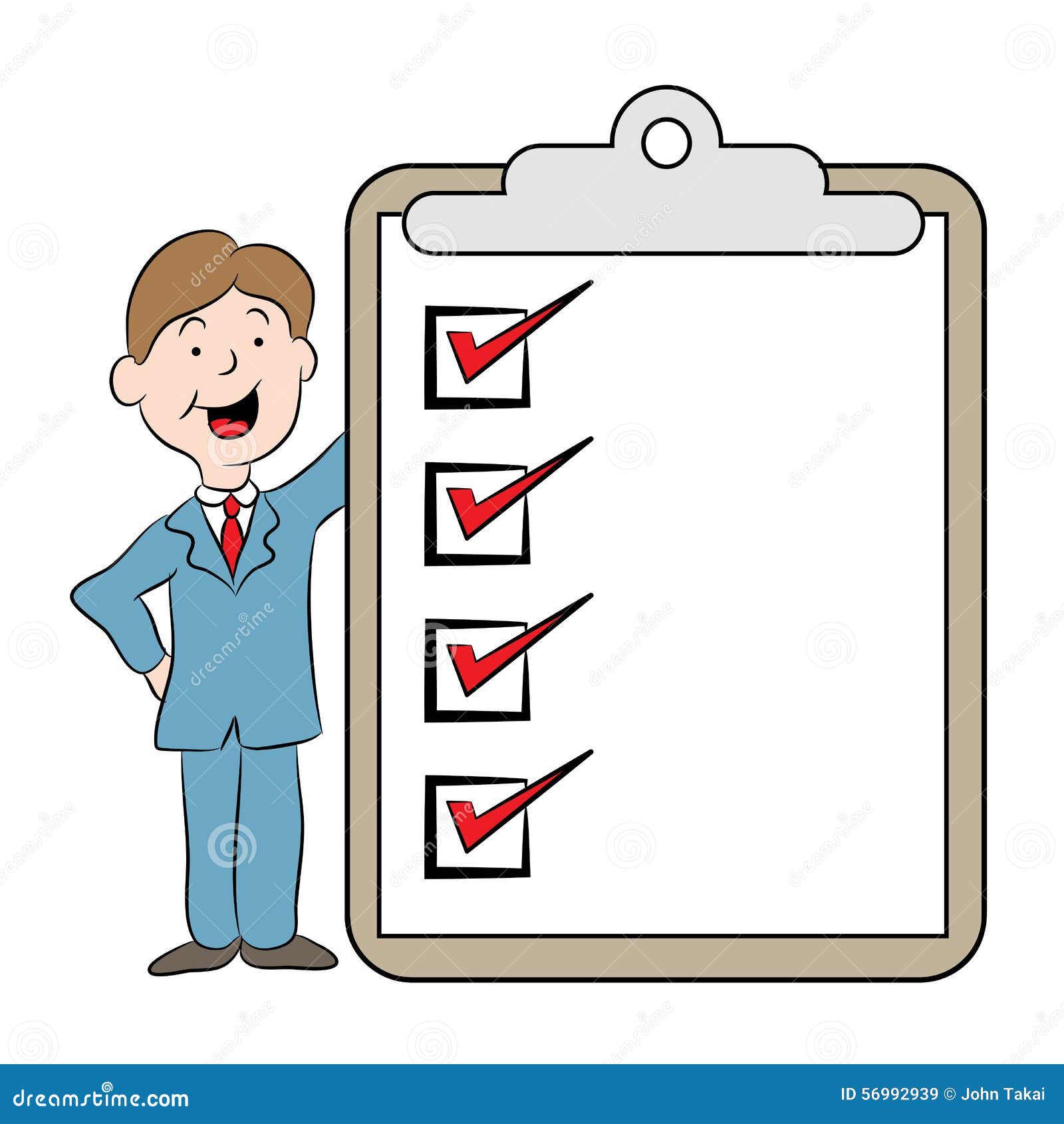 Business Checklist Cartoon Stock Vector - Image: 56992939