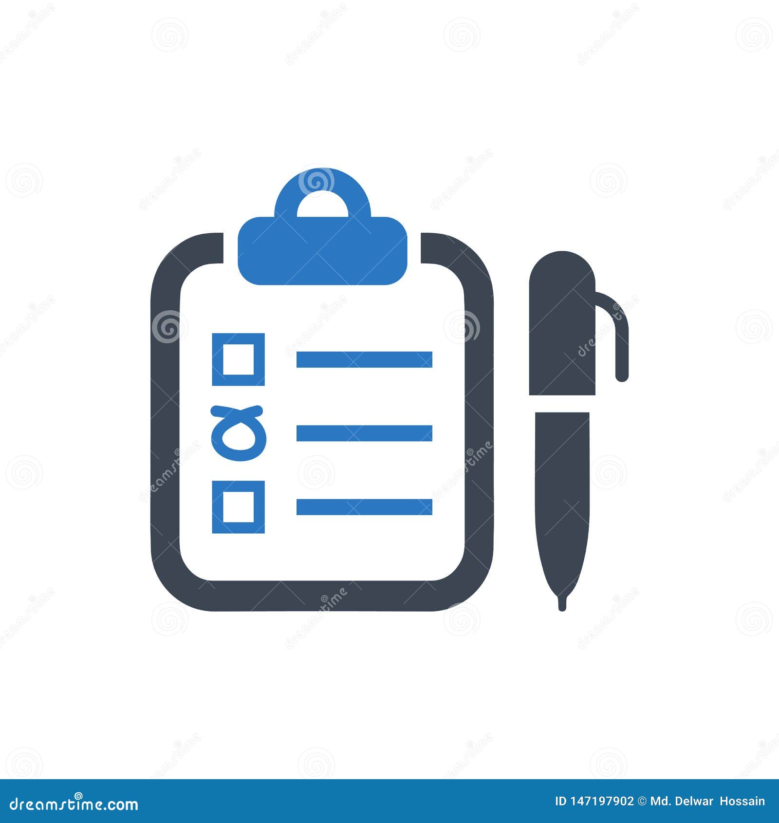 Business Checklist Icon stock vector. Illustration of checklist - 147197902