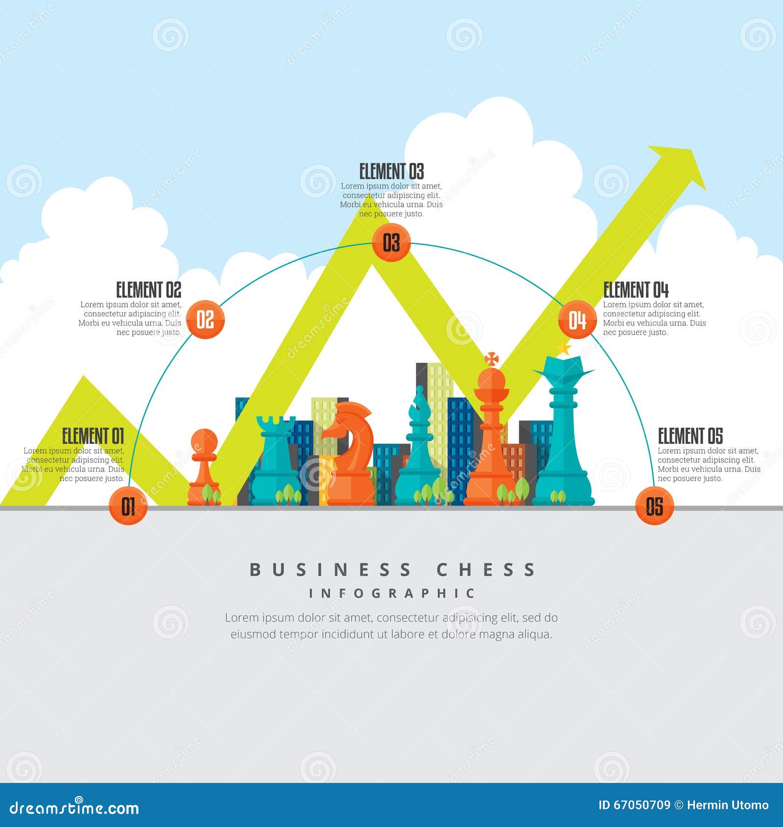 Business Chess Infographic stock vector. Illustration of design - 67050709