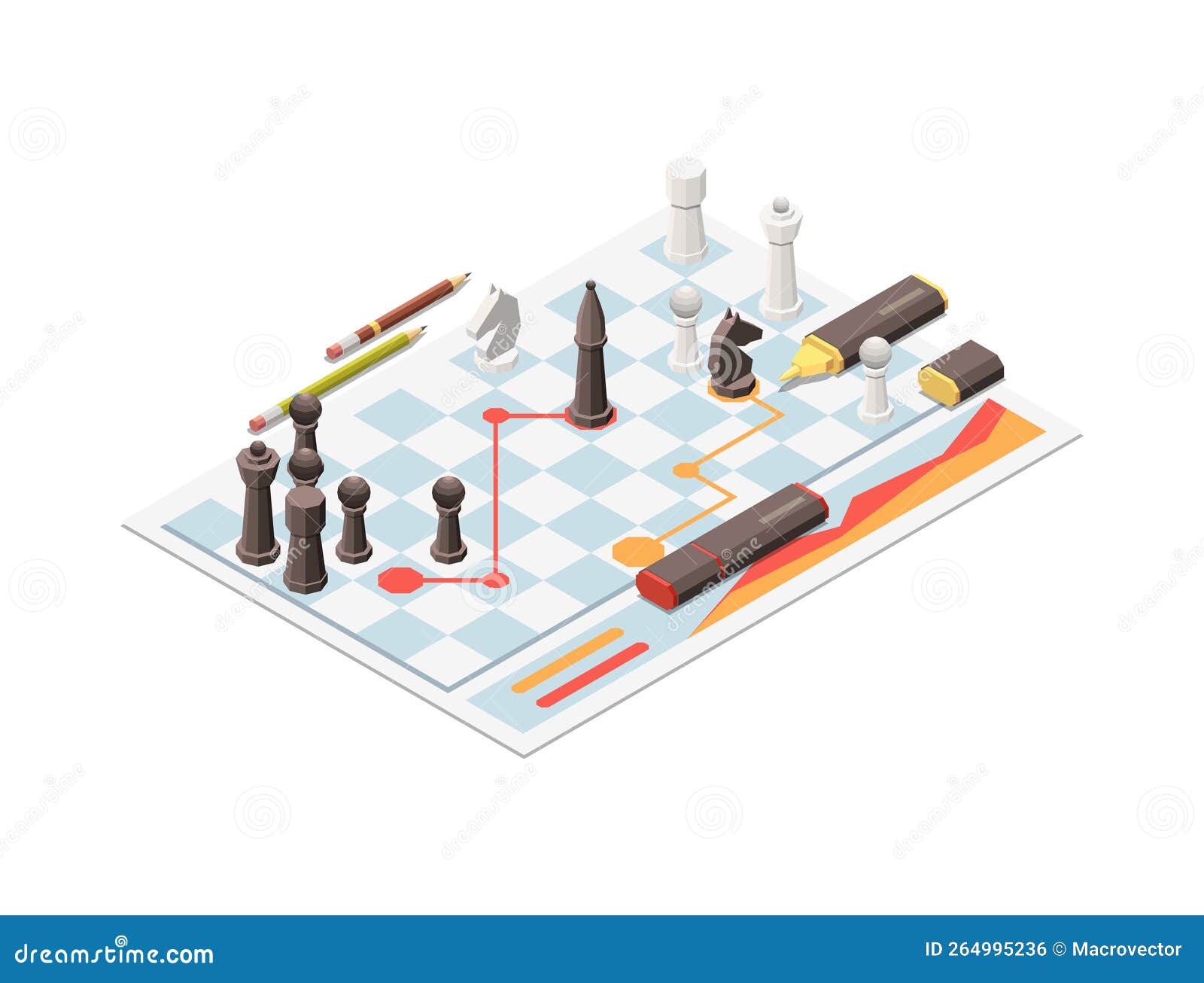 Business Chess Strategy Composition Stock Vector - Illustration of ...