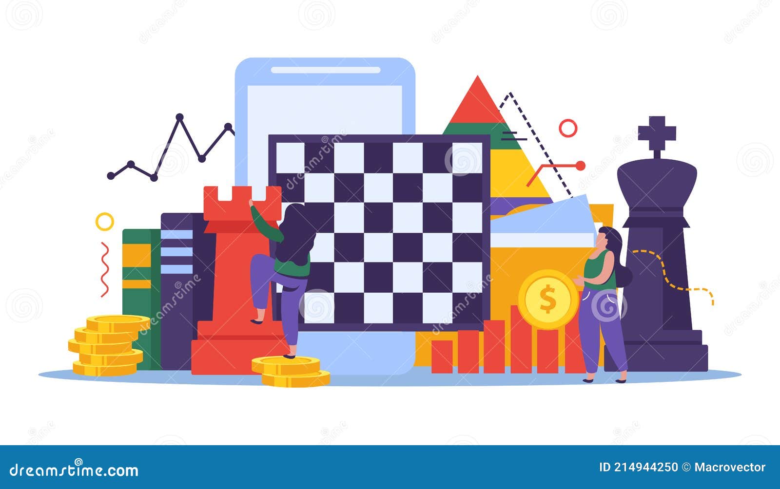 Chess, Strategy Icon Line Vector Graphics | CartoonDealer.com #318890045