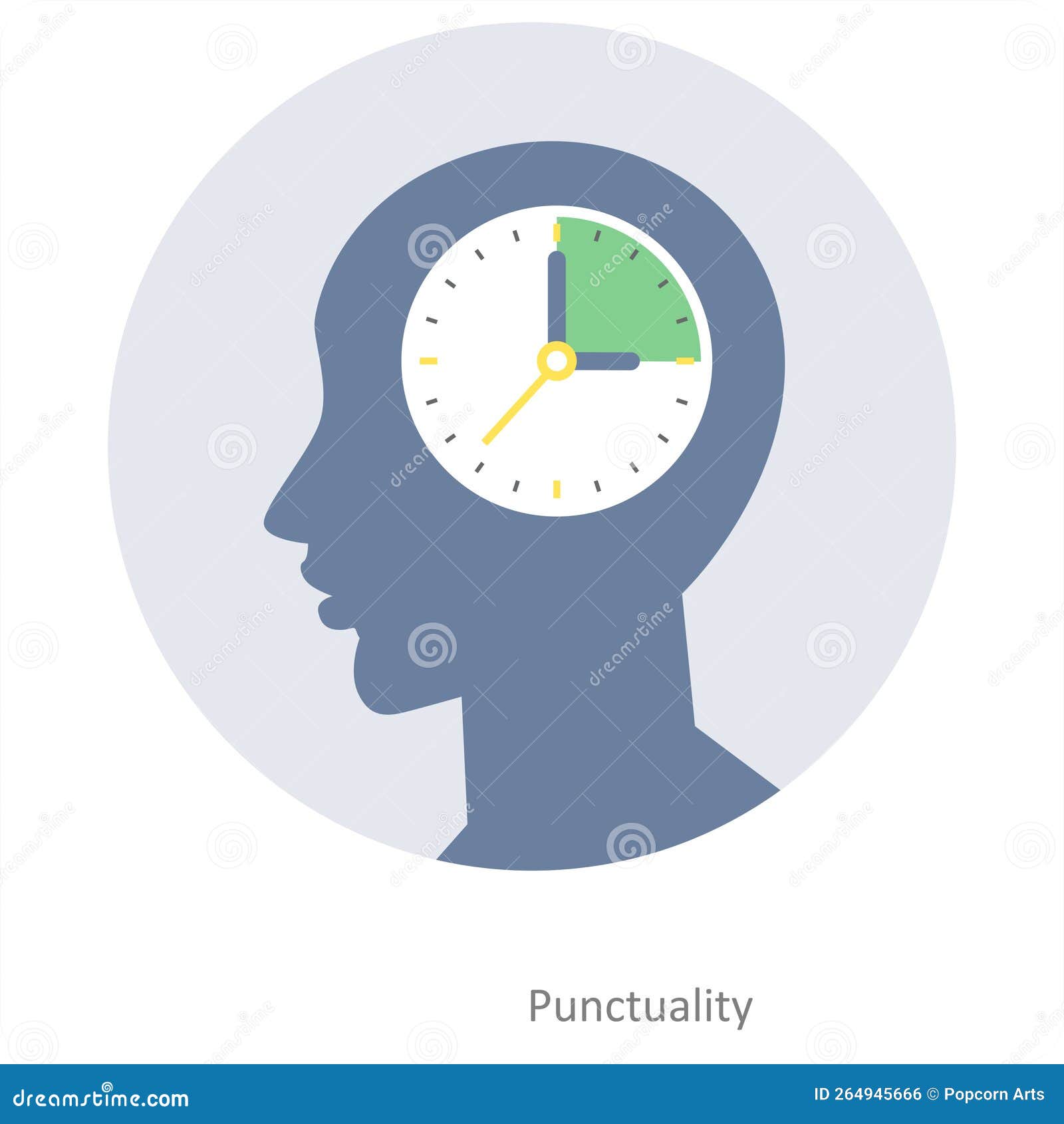 Punctuality stock vector. Illustration of icon, time - 264945666