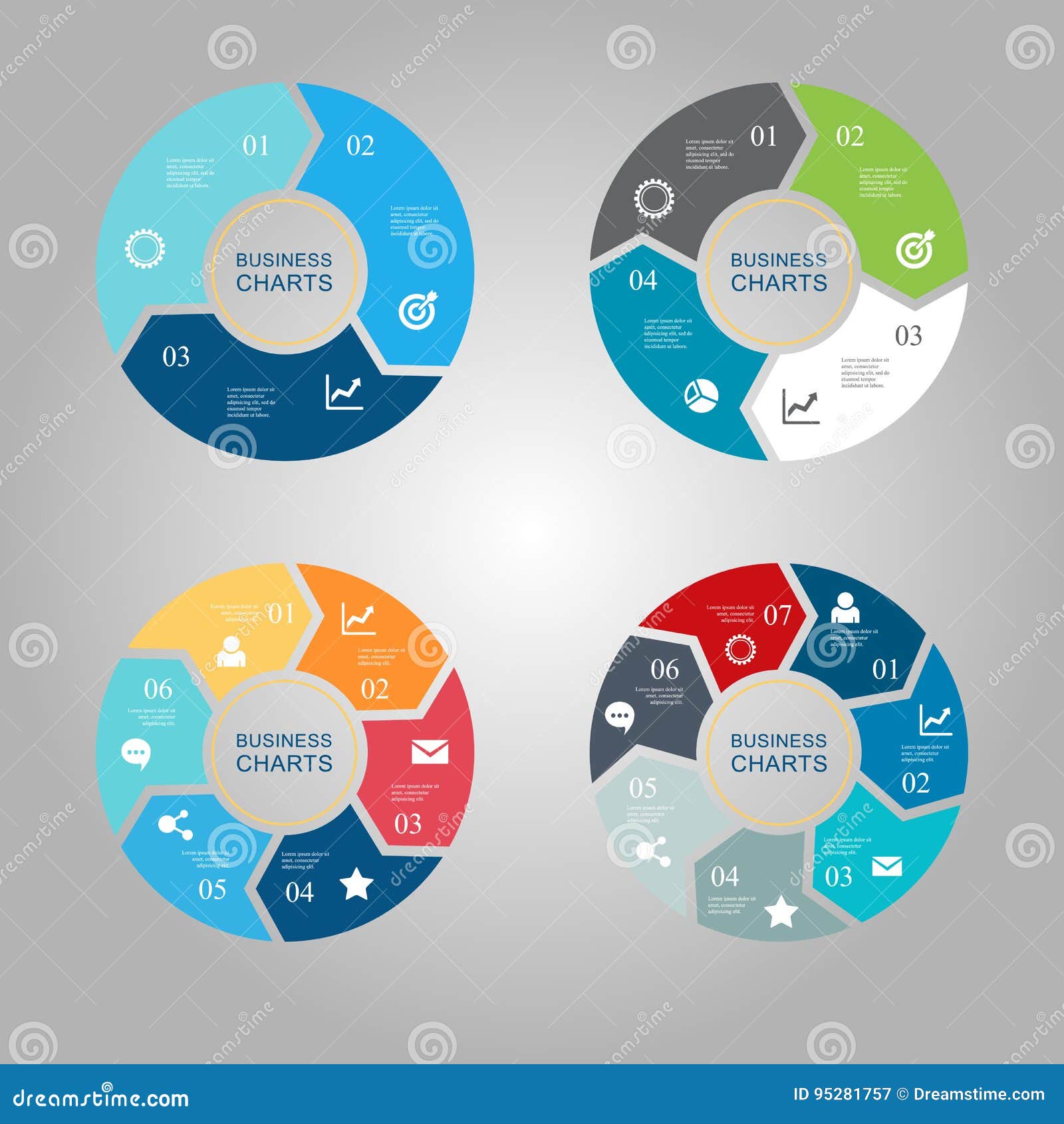 Business Circle Infographics Set Stock Vector - Illustration of ...