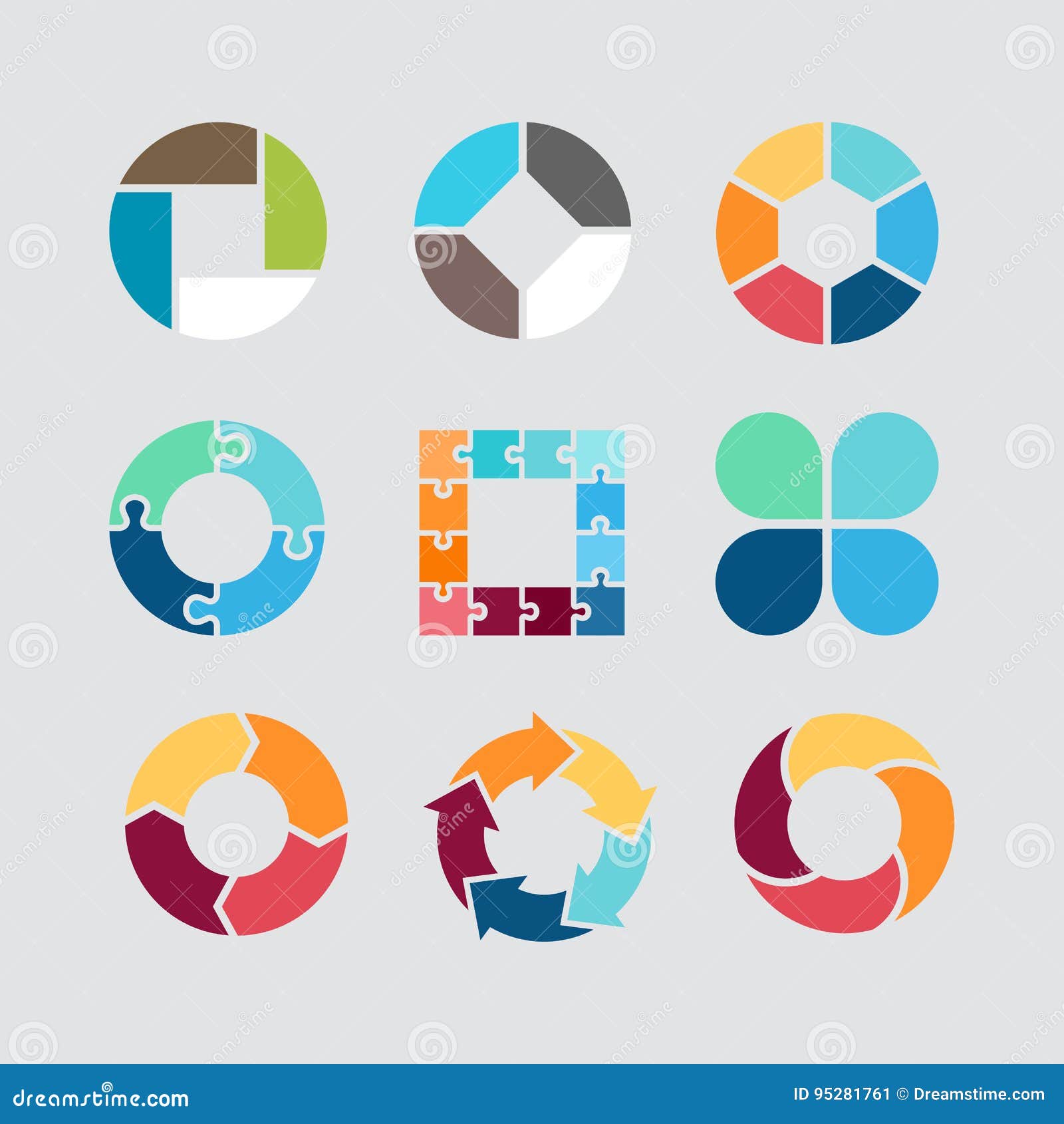 Business Circle Infographics Set Stock Vector - Illustration of ...