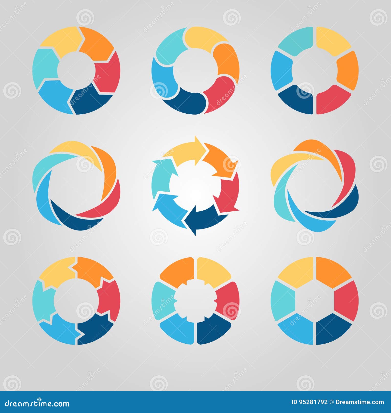 Business Circle Infographics Set Stock Vector - Illustration of data ...