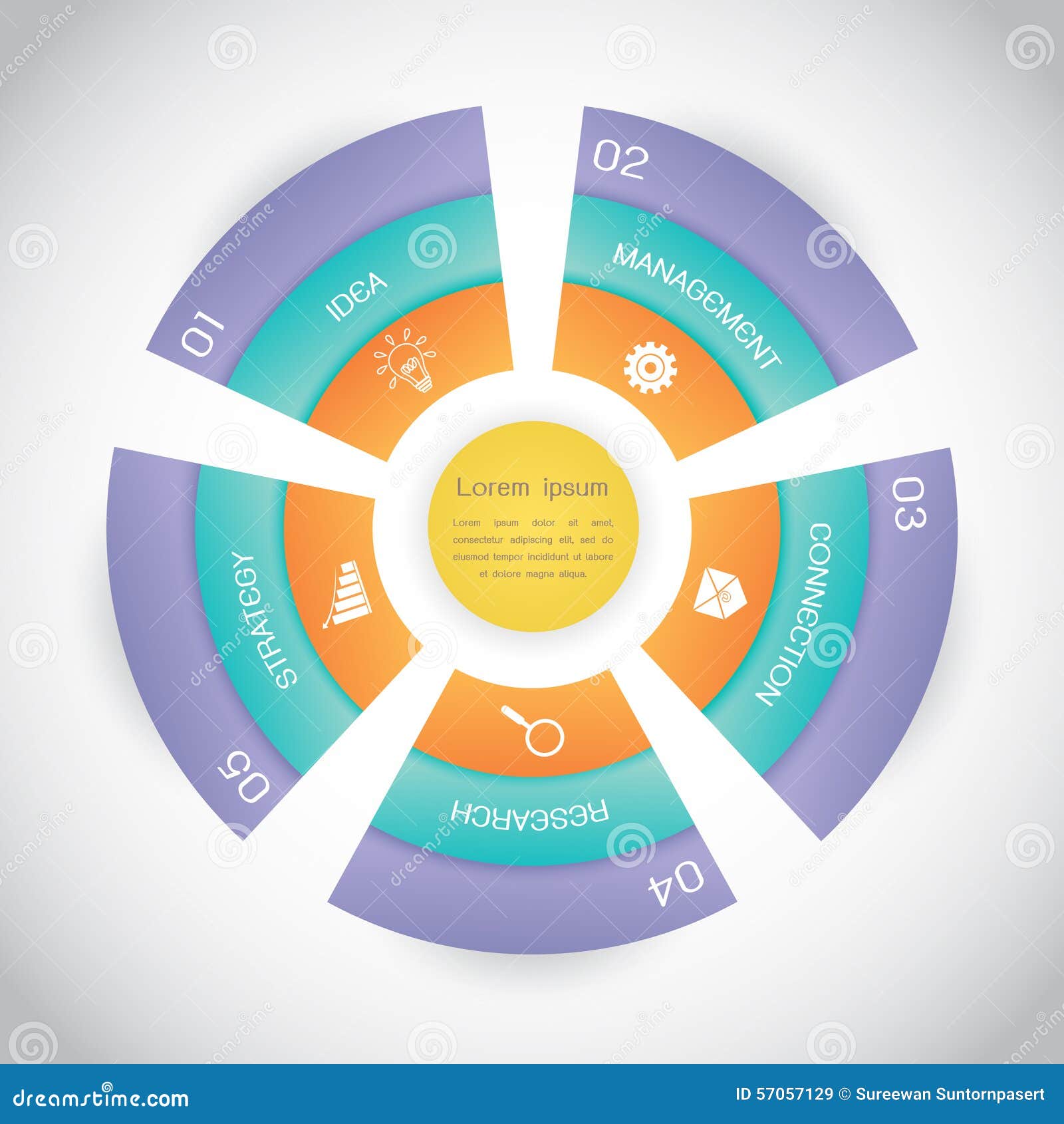 Business Circle Step Diagram Presentation Stock Vector - Illustration ...