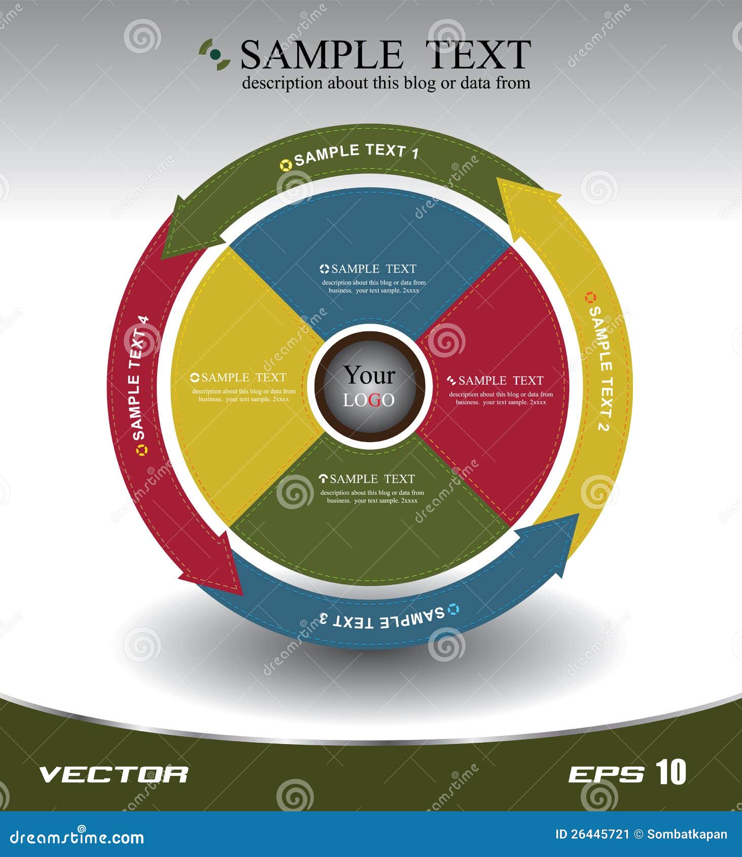 Business Circle Vector 4 Color Stock Vector - Illustration of chart ...