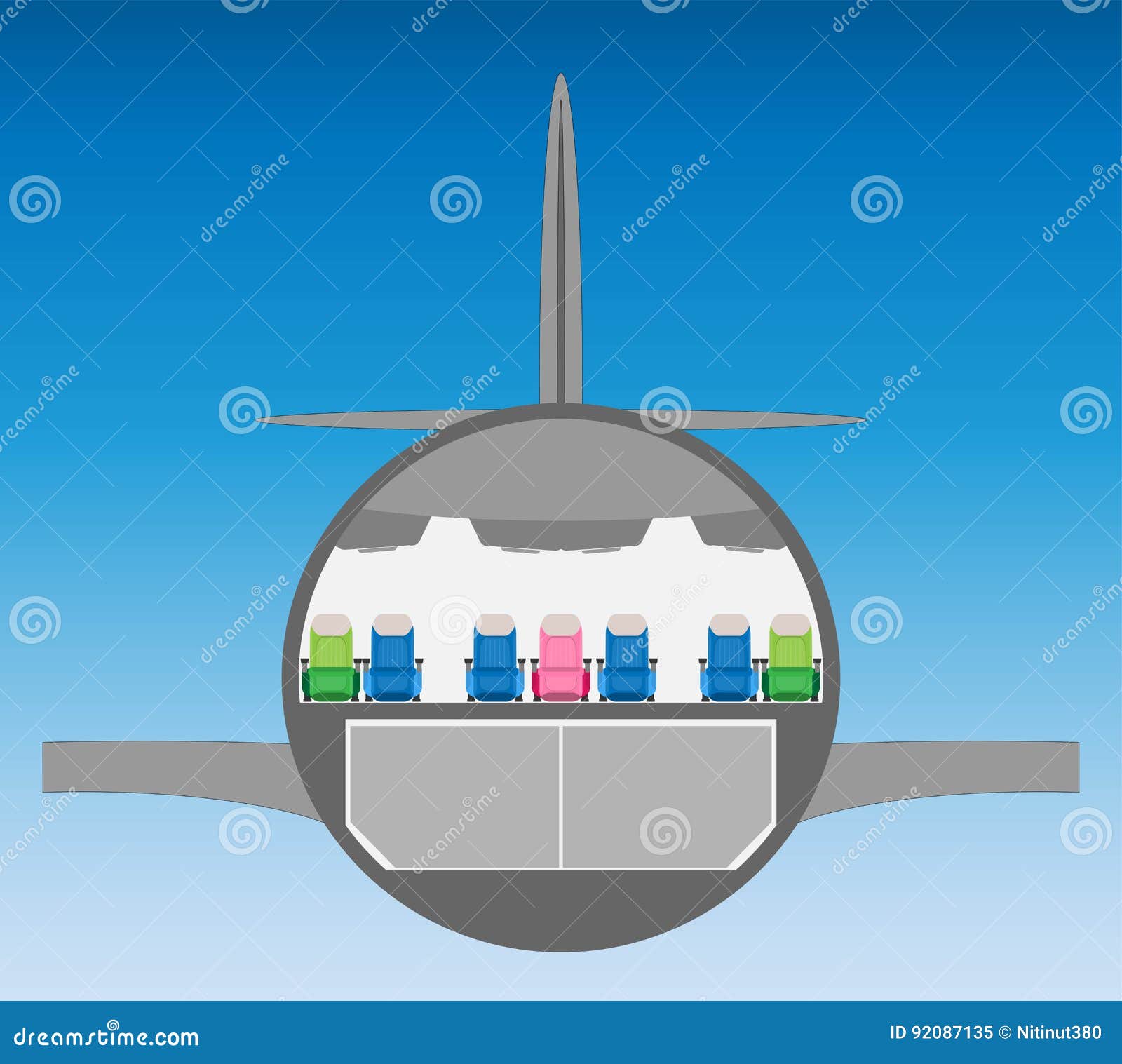 Fuselage Cross Section White Linear Icon For Dark Theme Vector ...