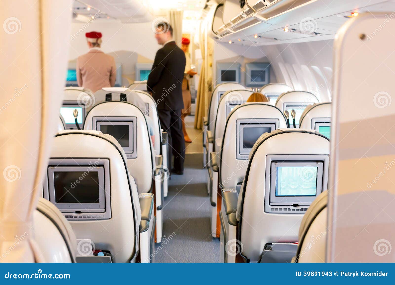 Business Class Seats in Airplane Stock Image - Image of comfort, back ...