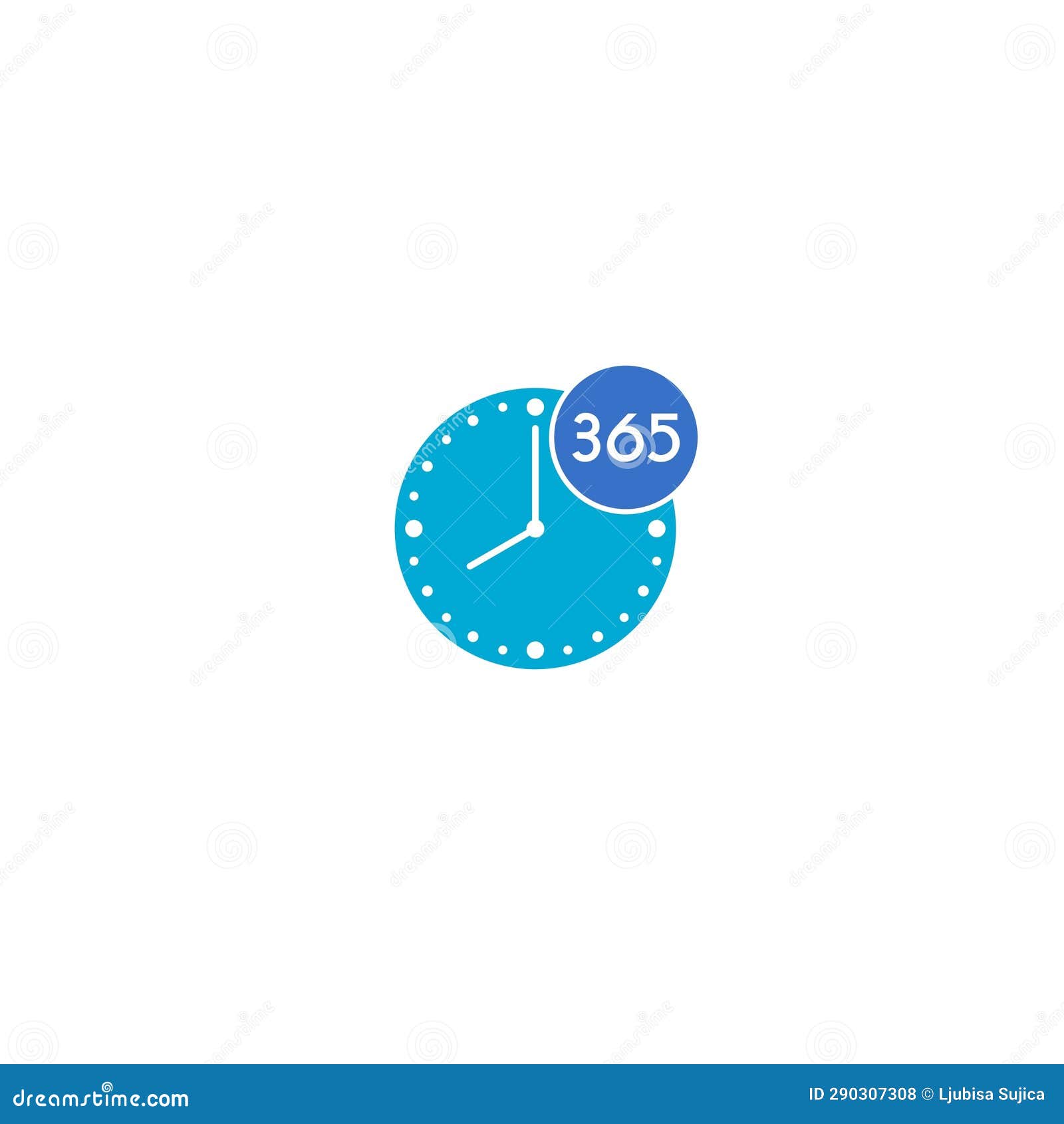 Business Clock 365 Days Icon. 365 Service Icon Stock Vector ...