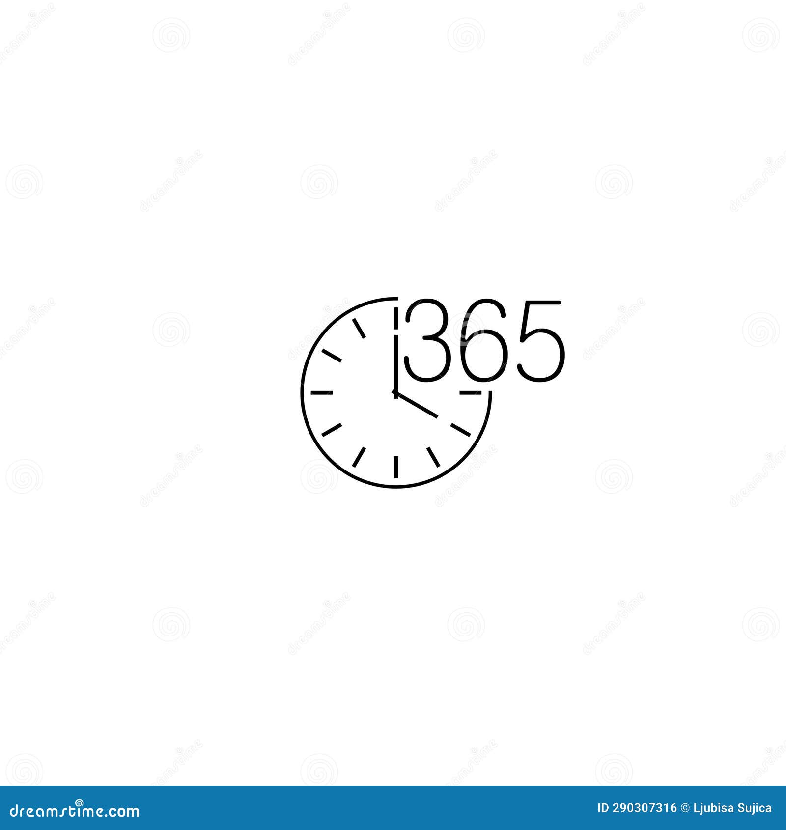 Business Clock 365 Days Icon. 365 Service Icon Stock Vector ...