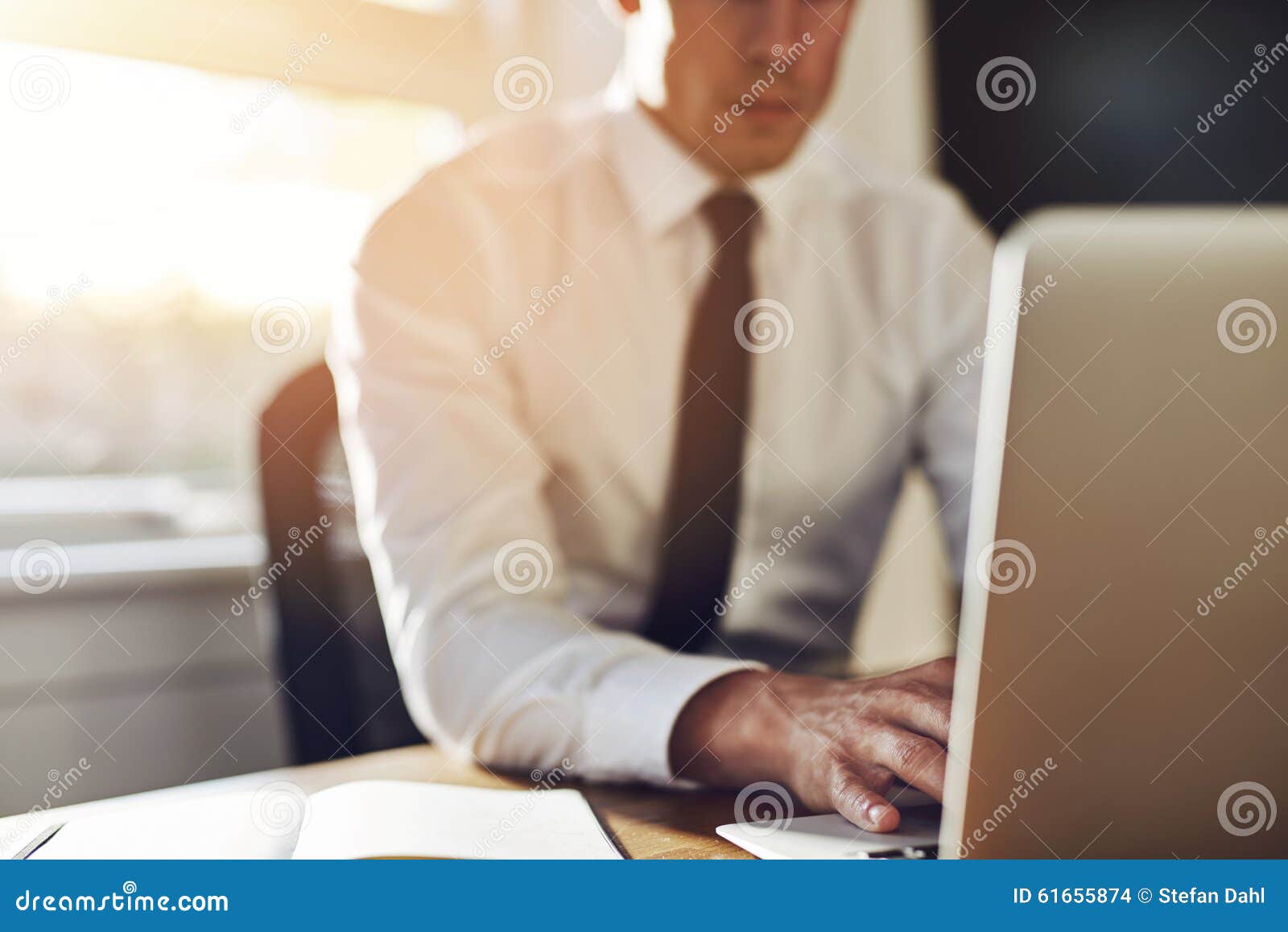 Business Close Up, Executive Working on Laptop Stock Photo - Image of ...