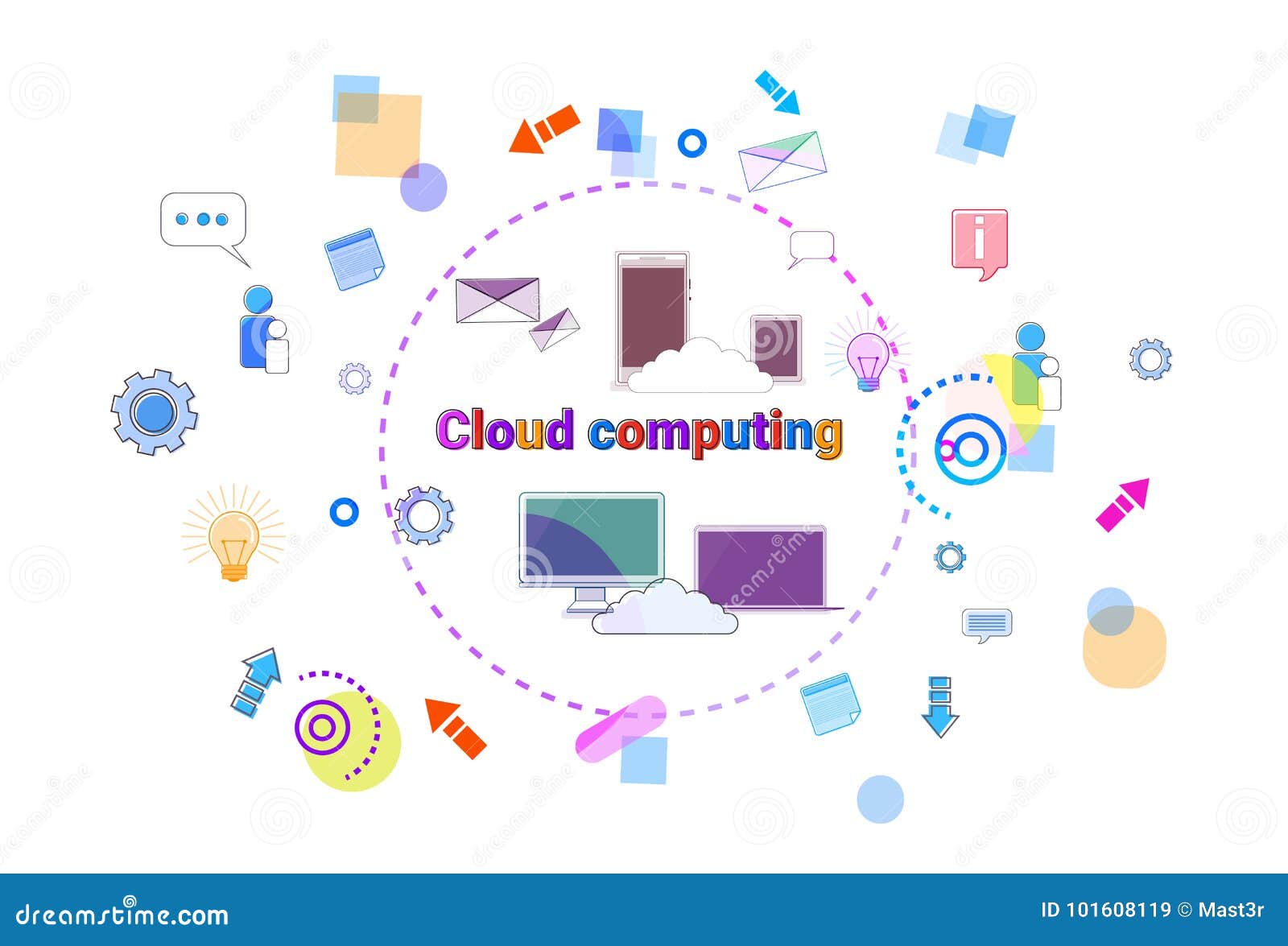 Business Cloud Computing Concept, Remote Data Storage Access Technology ...