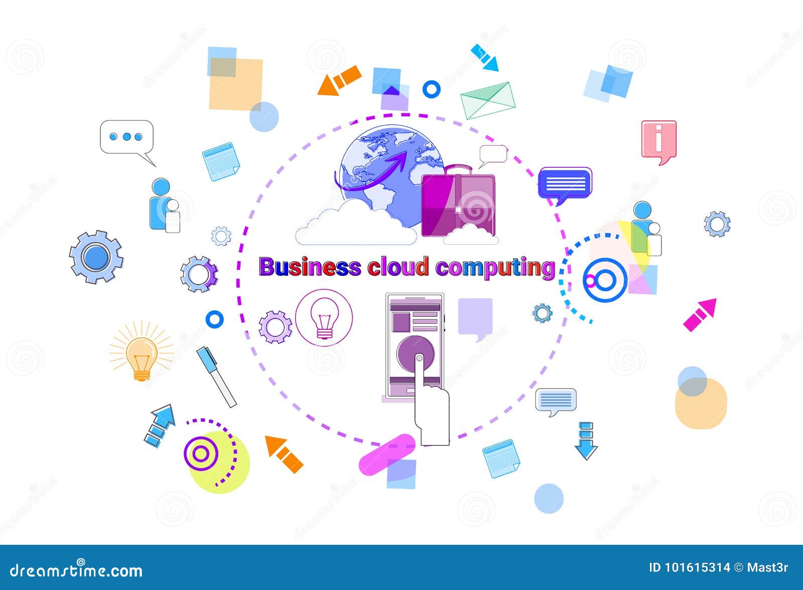 Business Cloud Computing Concept, Remote Data Storage Access Technology ...