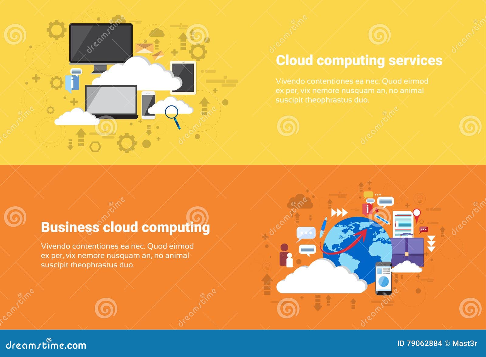 Business Cloud Computing Database Services Web Technology Banner Stock ...