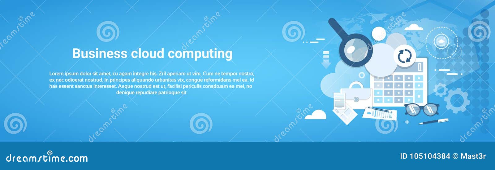 Business Cloud Computing Template Web Banner with Copy Space Stock ...