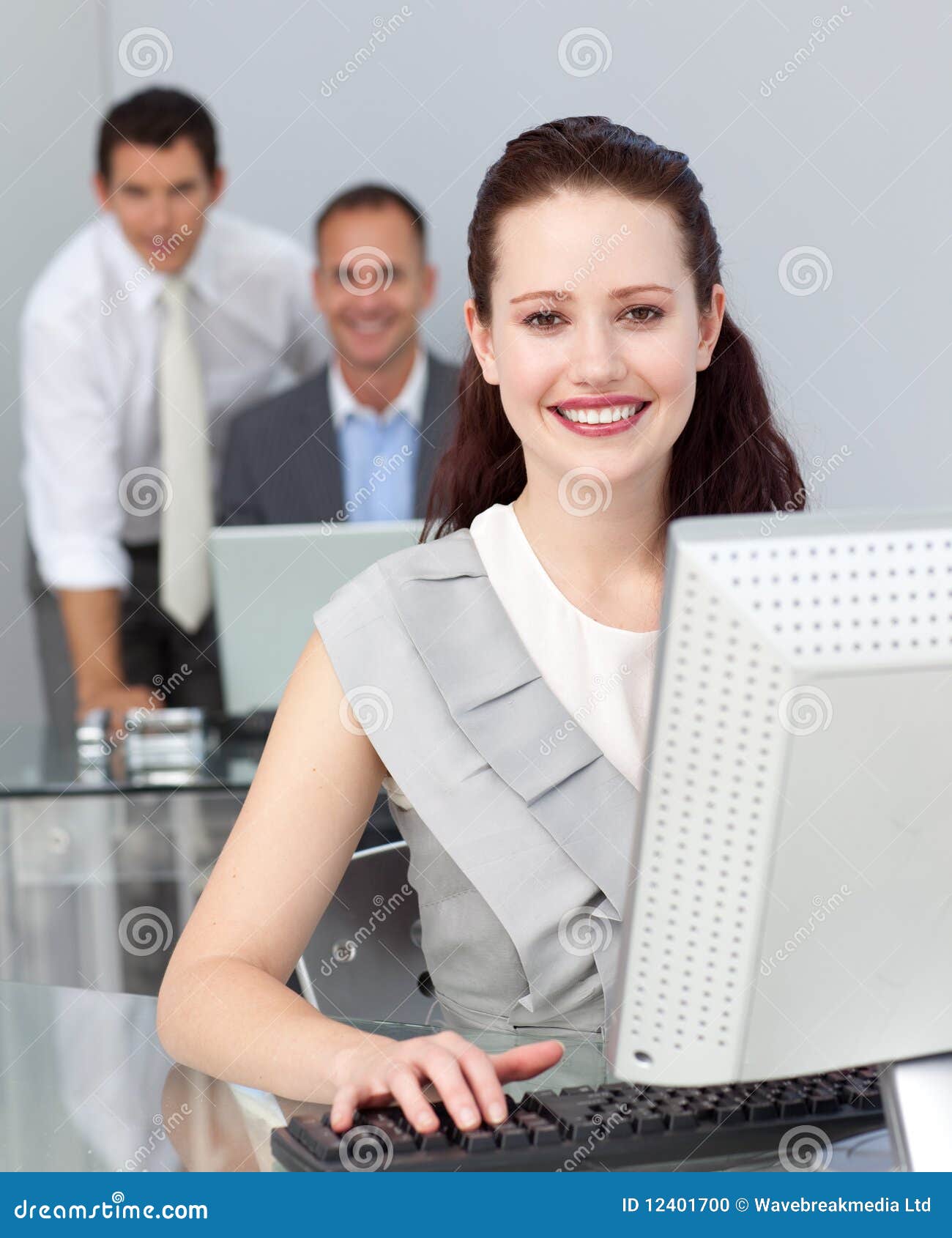 Business Co-workers Smiling at the Camera Stock Photo - Image of ...