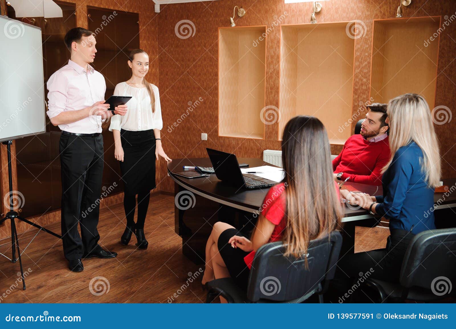 Business Coach Holding Training for Staff in Office. Stock Image ...