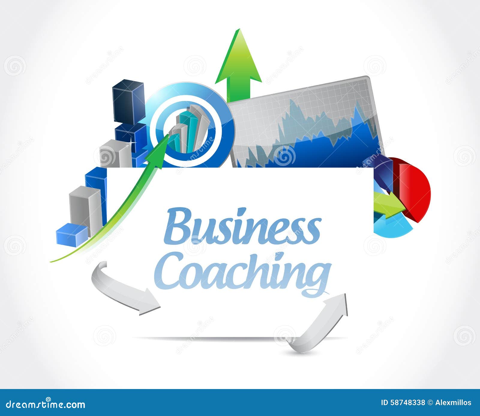 Business Coaching Board Sign Concept Stock Illustration - Illustration ...