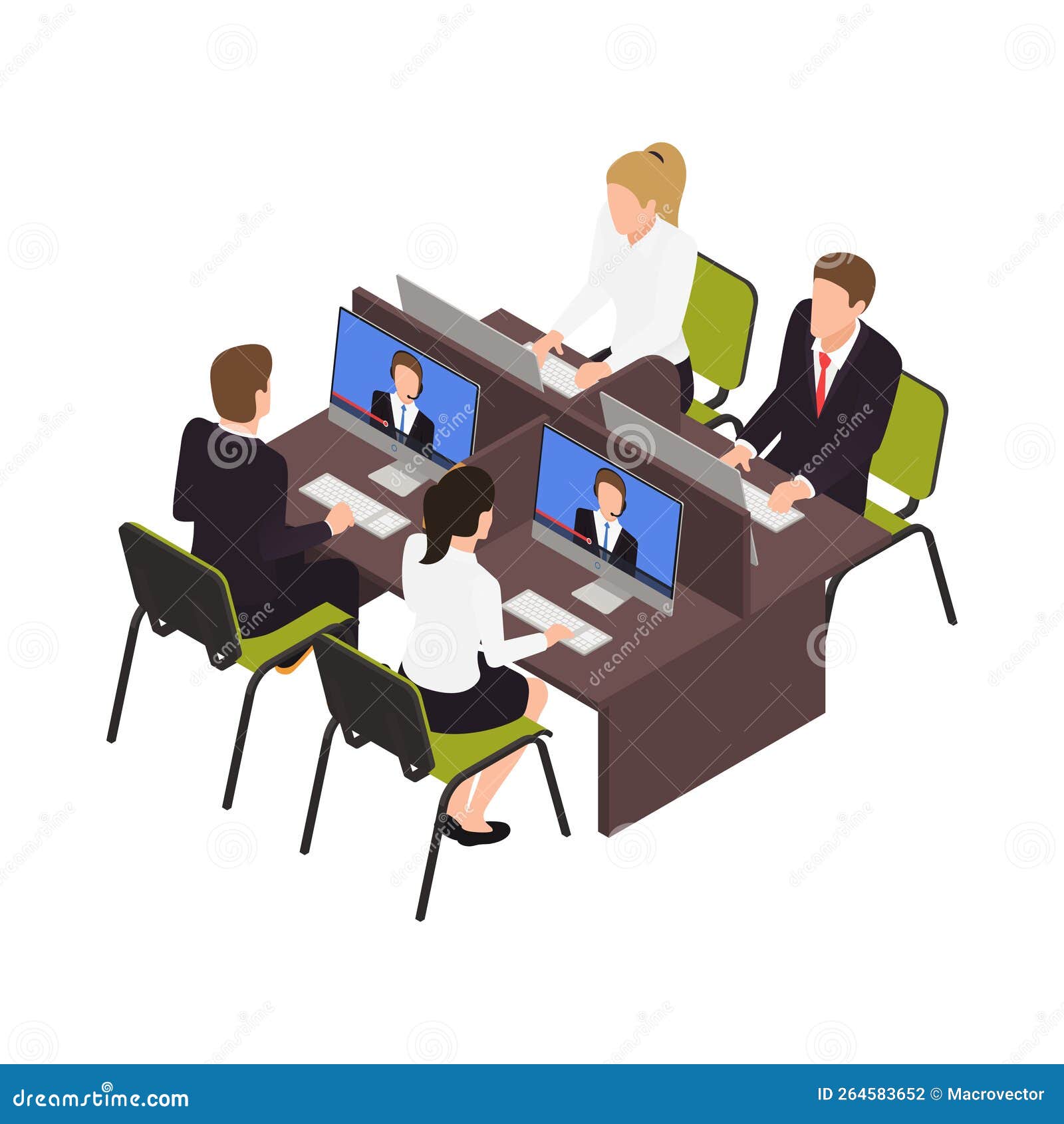 Business Coaching Meetup Composition Stock Vector - Illustration of ...