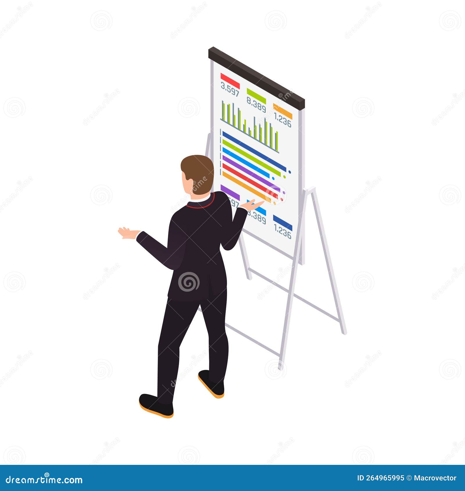 Business Coaching Presenter Composition Stock Illustration ...