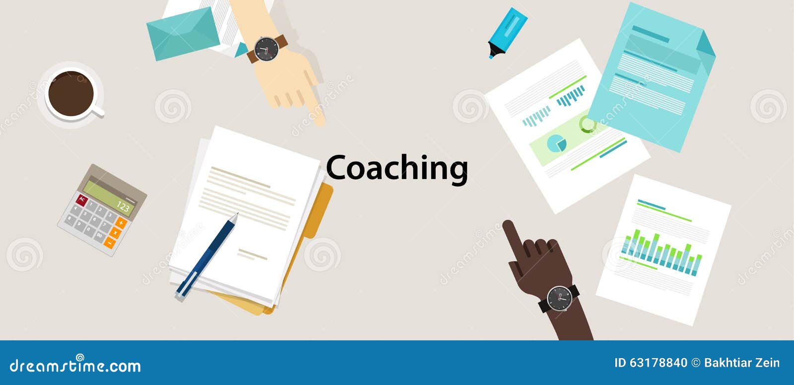 Business Coaching Professional Management Training Stock Vector ...